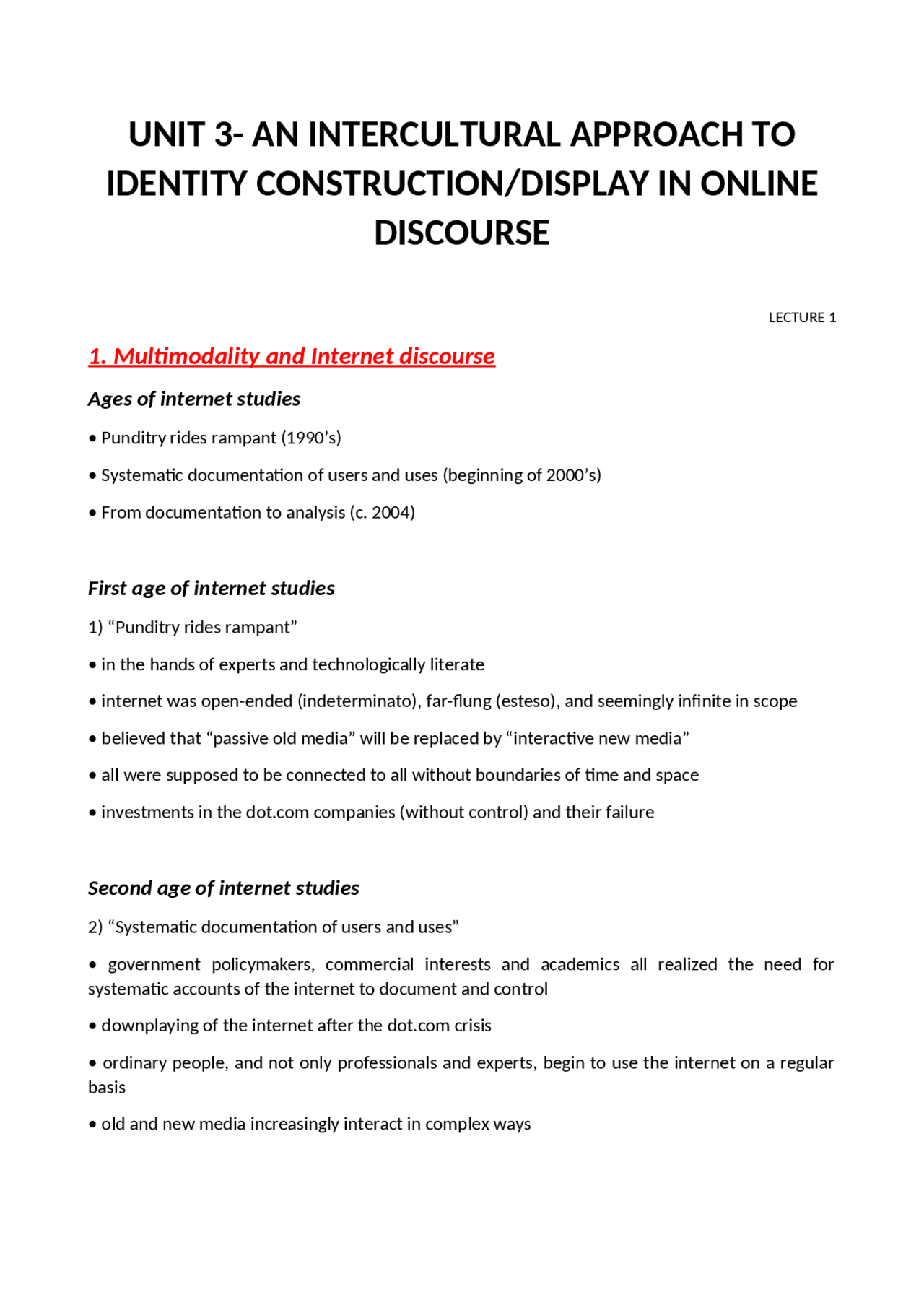Unit 3- An intercultural approach to identity construction-display in ...