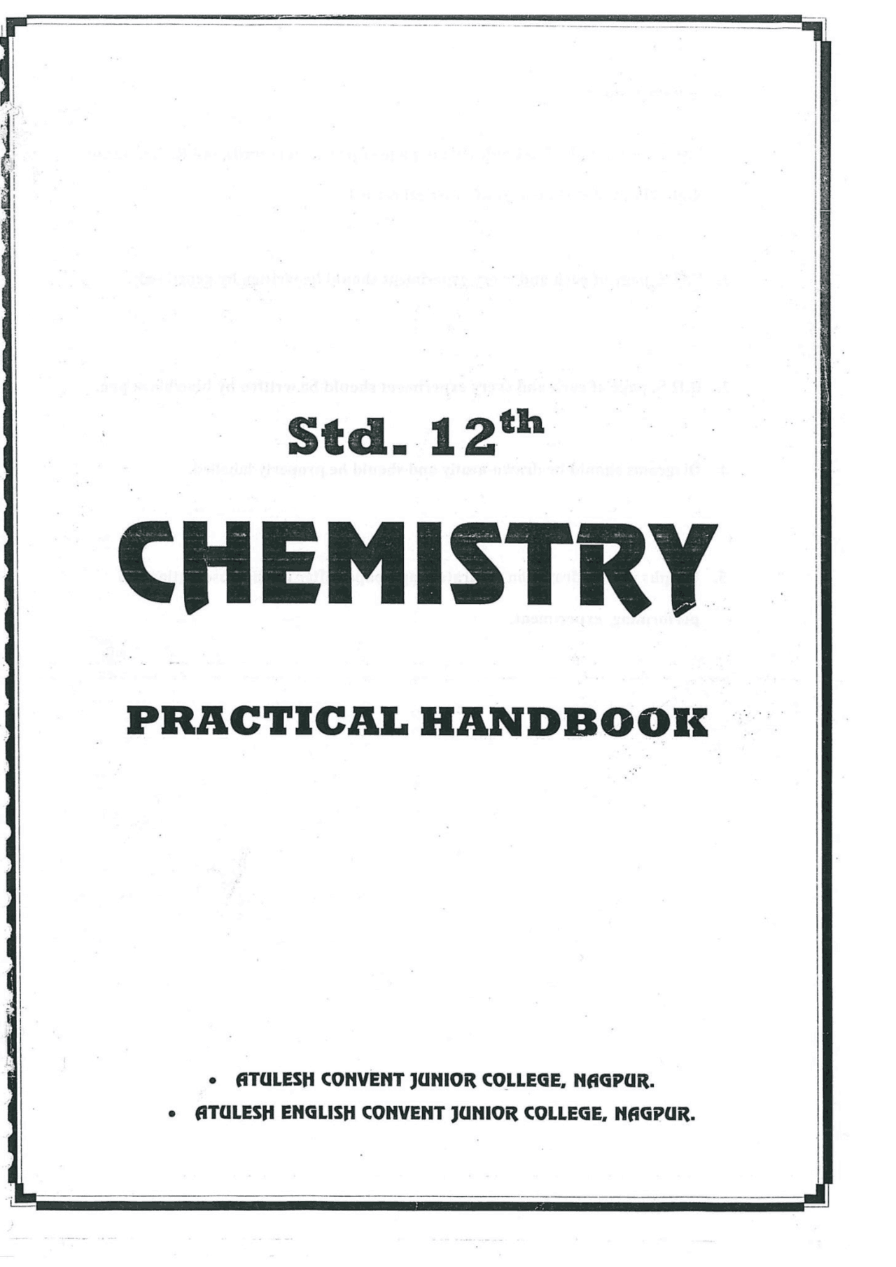 12 CHEMISTRY practical | Study notes Chemistry | Docsity