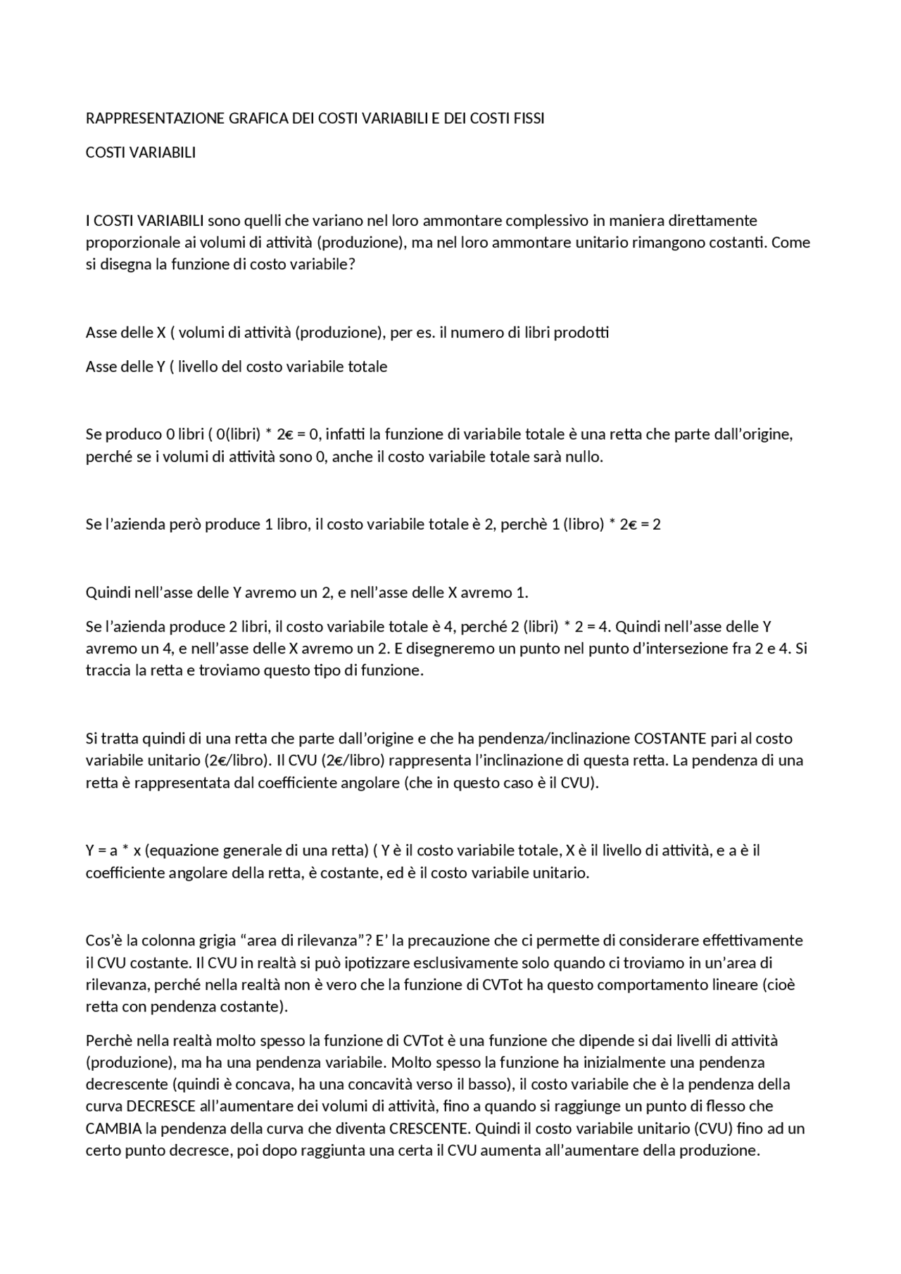 Altre Classificazioni Dei Costi Docsity