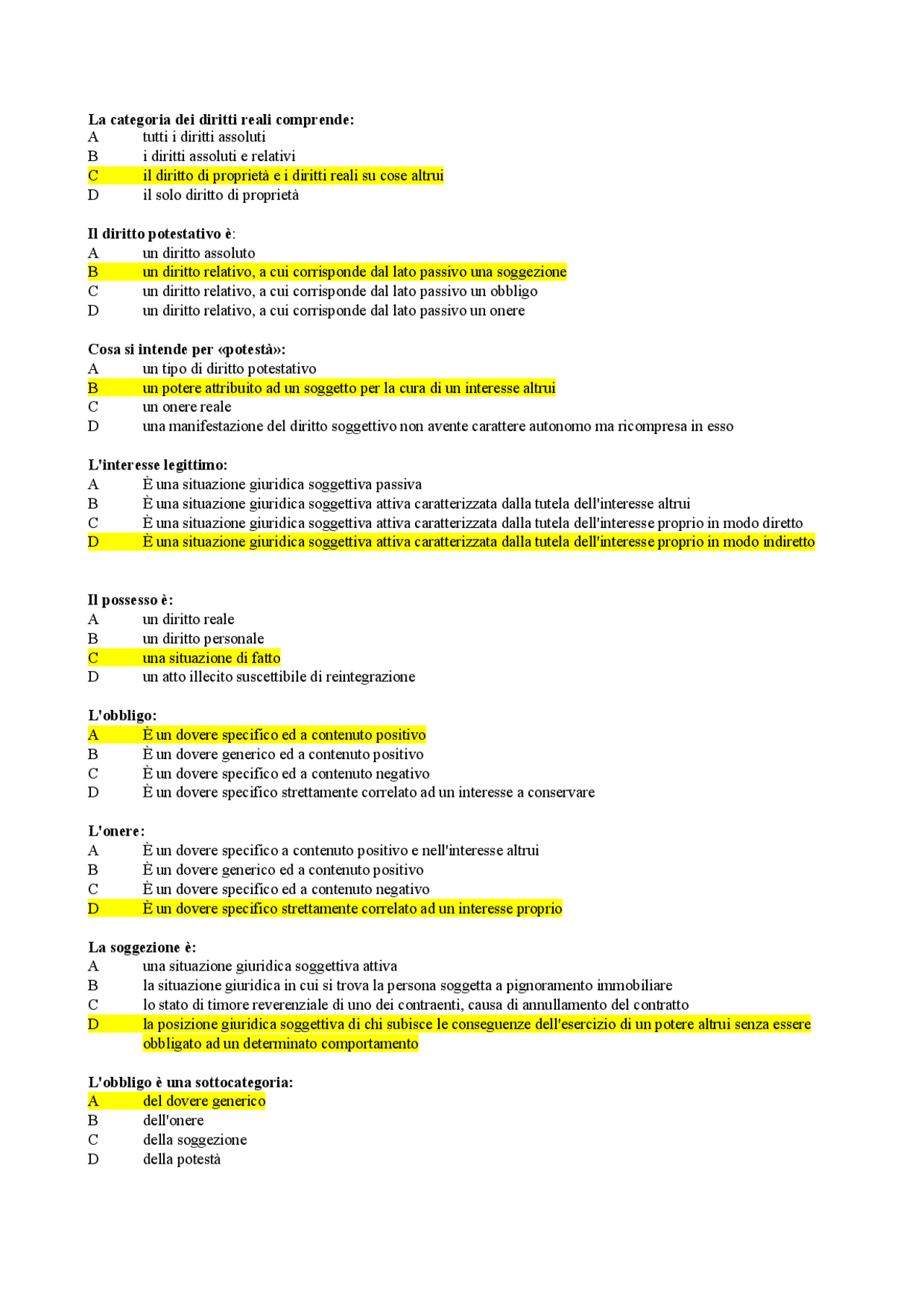 Esame Diritto Privato - Universita pegaso - Docsity