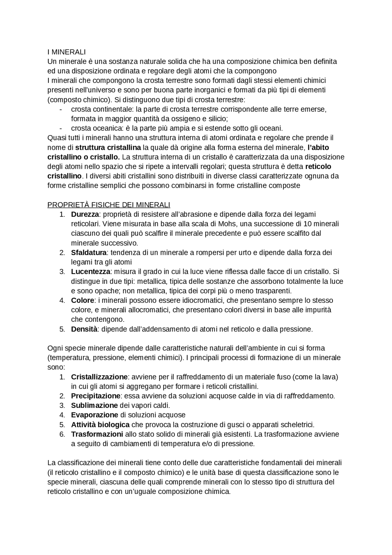 Programma Di Scienze Della Terra Di 5a Docsity