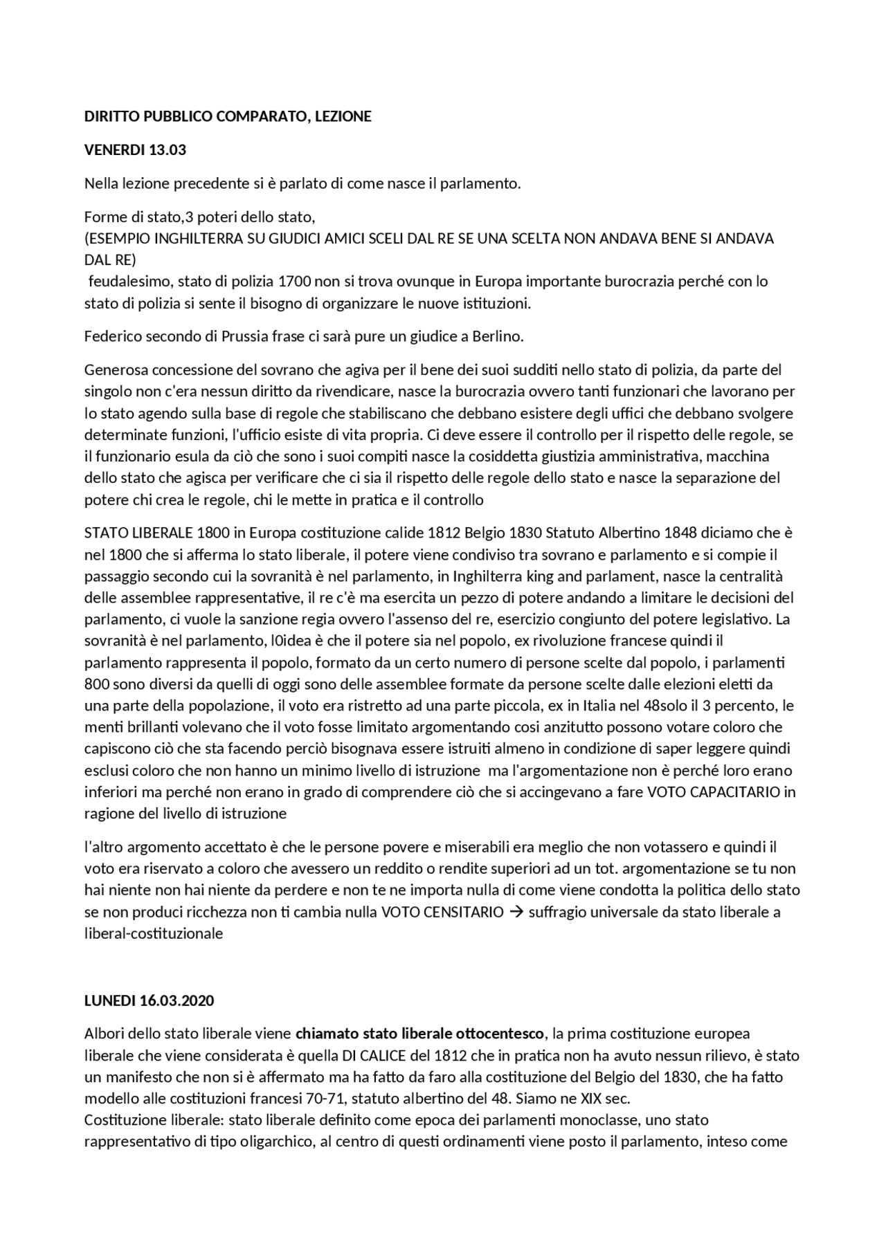 Appunti Per Esame Di Diritto Pubblico Comparato Docsity