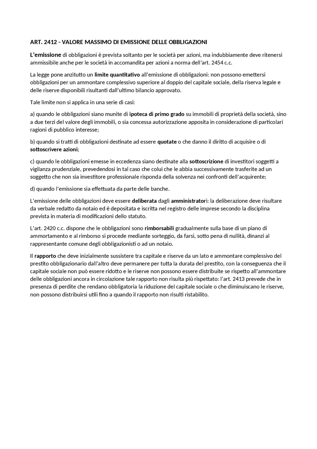 Emissione Delle Obbligazioni Docsity