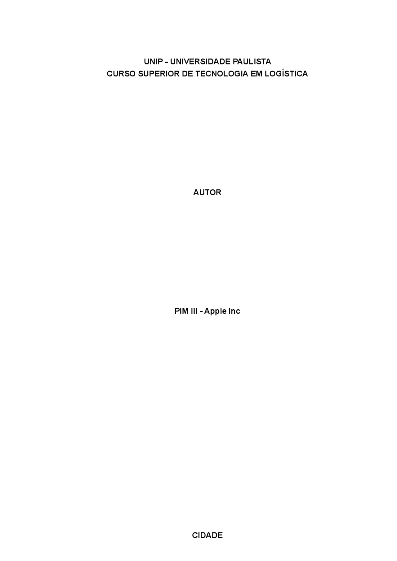 PIM III - Apple Inc - Tecnologia em Logística | Teses (TCC) Logística ...