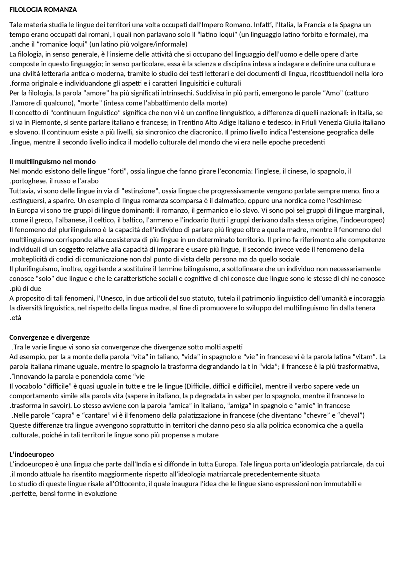 Filologia E Linguistica Romanza Docsity