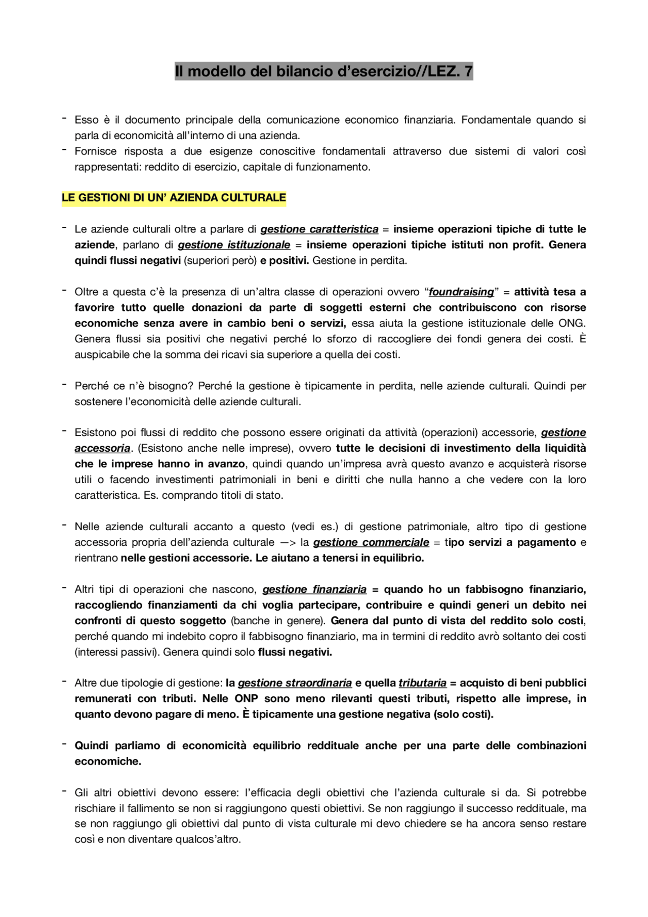 Il Modello Di Bilancio Docsity