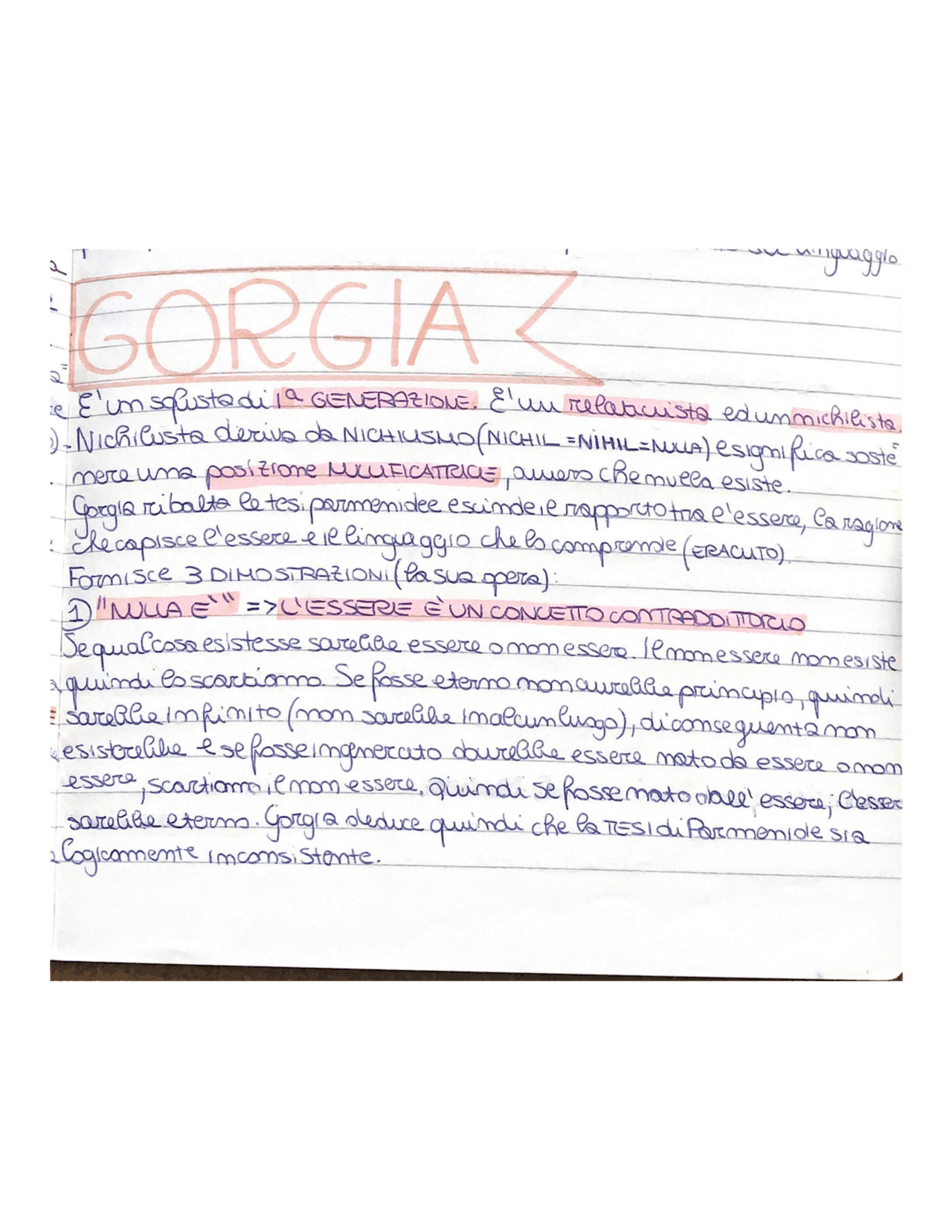 Appunti su gorgia e sui sofisti di 2 generazione - Docsity