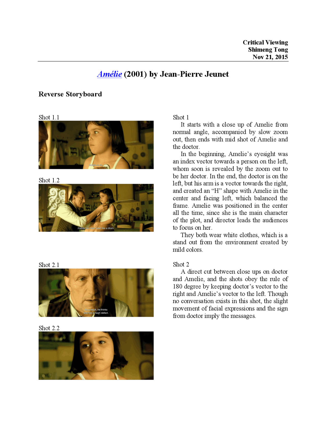 Amélie (2001) by Jean-Pierre Jeunet - Docsity