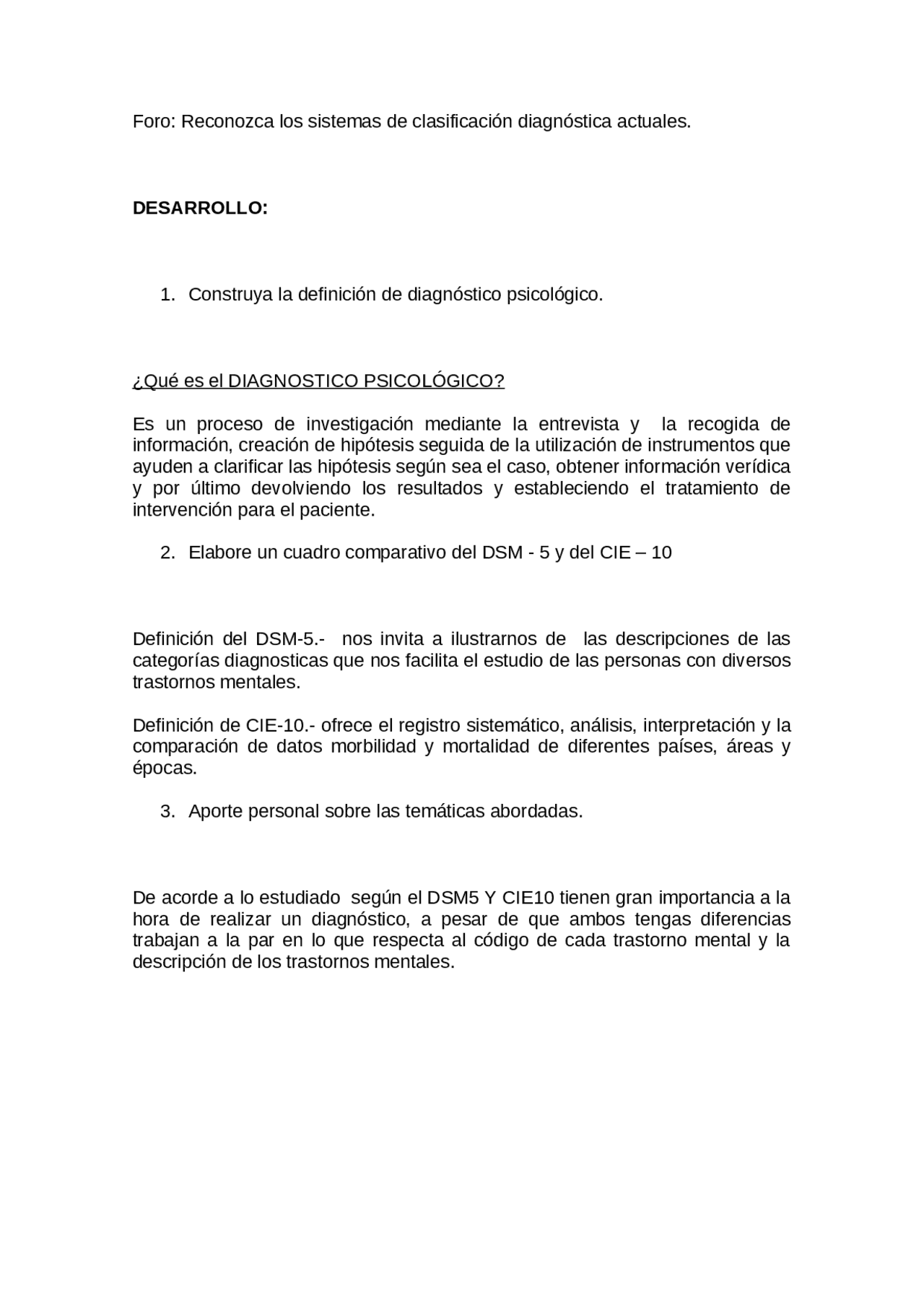 Que es el diagnostico psicologico - Docsity