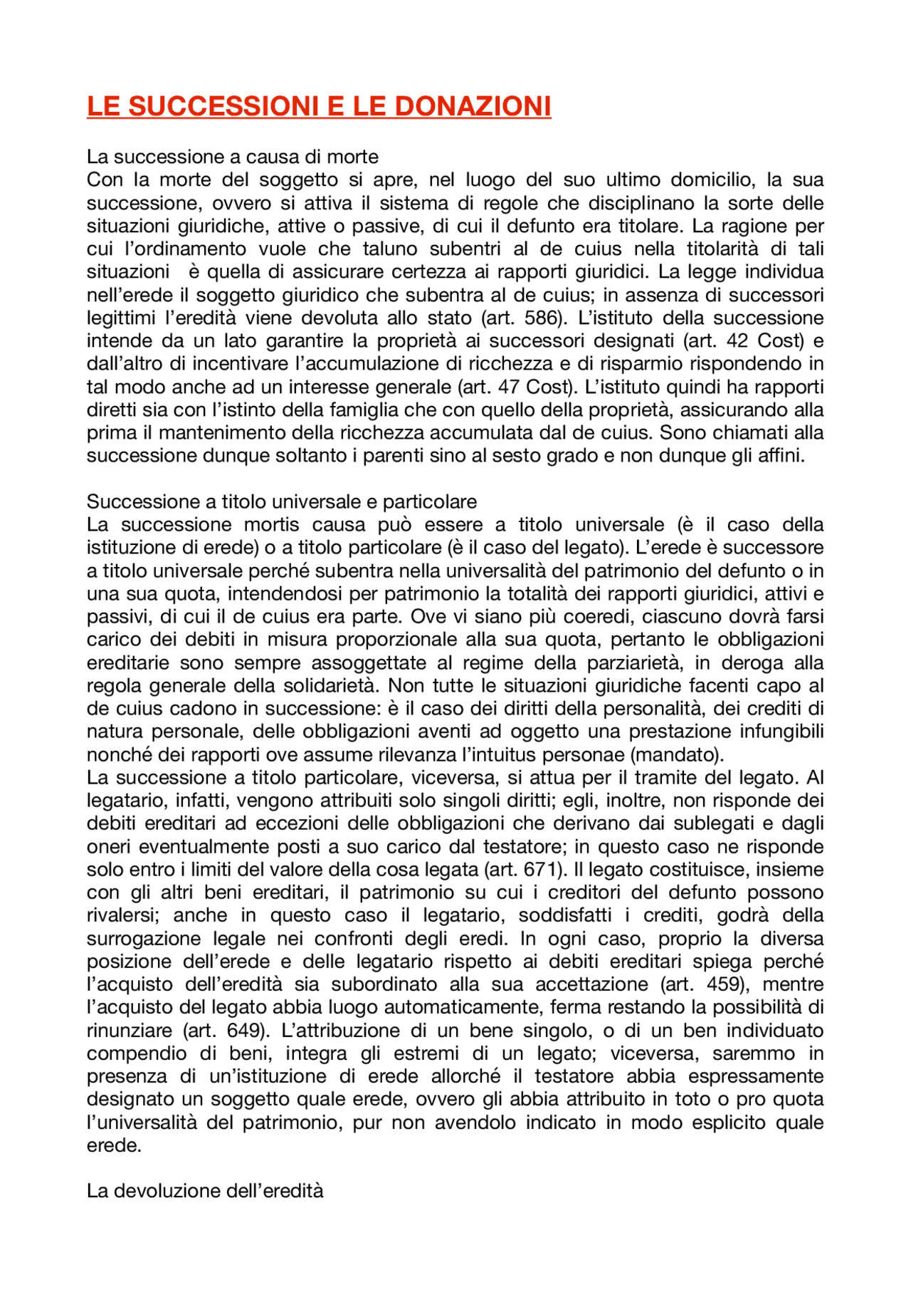 Successioni E Donazioni Docsity