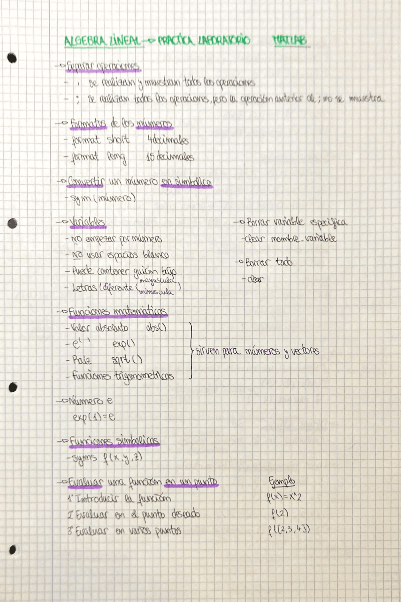 Apuntes Matlab Resumidos Practicas Laboratorio Docsity