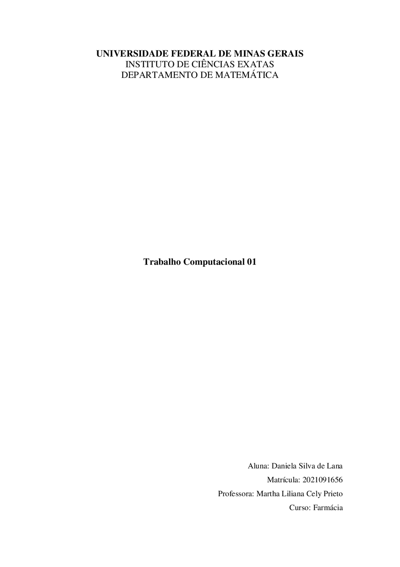 Trabalho Computacional 01 Docsity