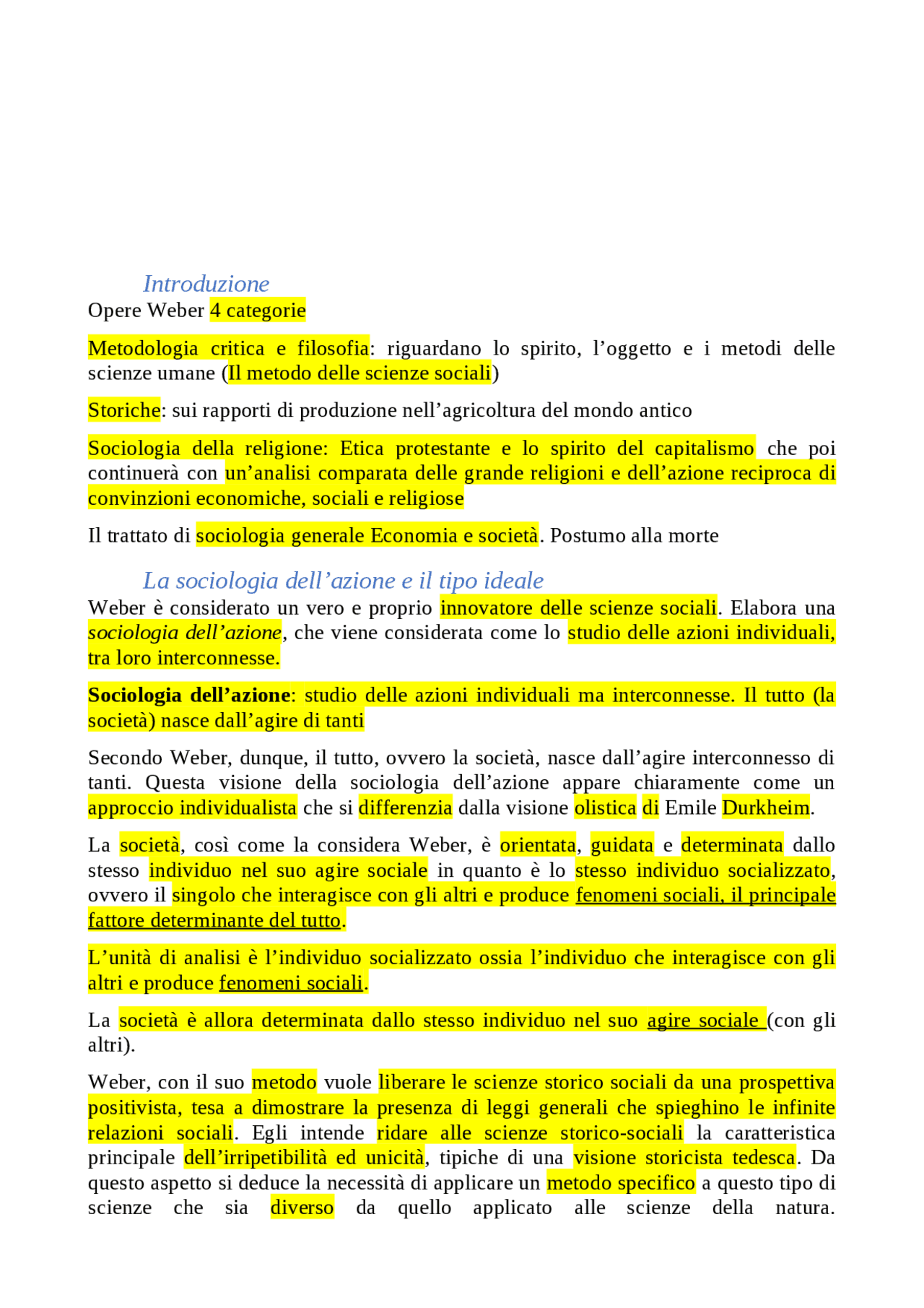 La Sociologia Di Max Weber Docsity