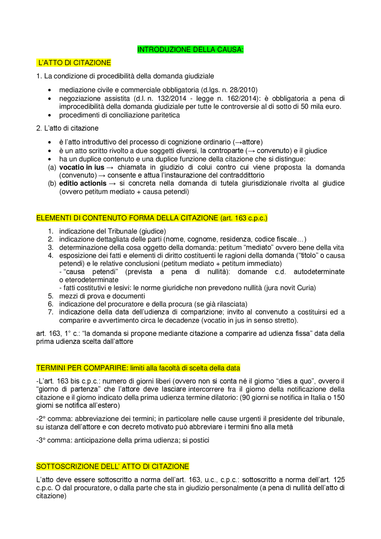 Appunti Diritto Processuale Civile Docsity