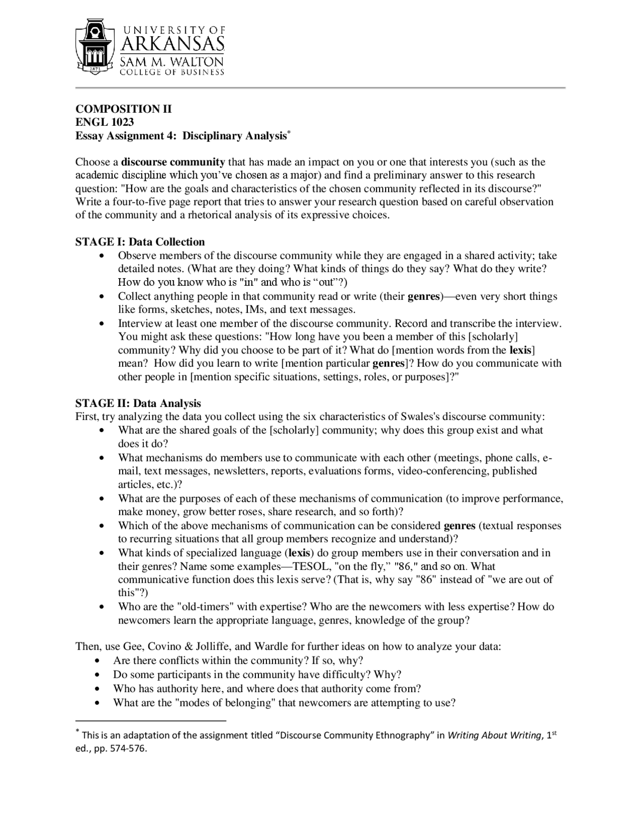 Disciplinary Analysis Docsity