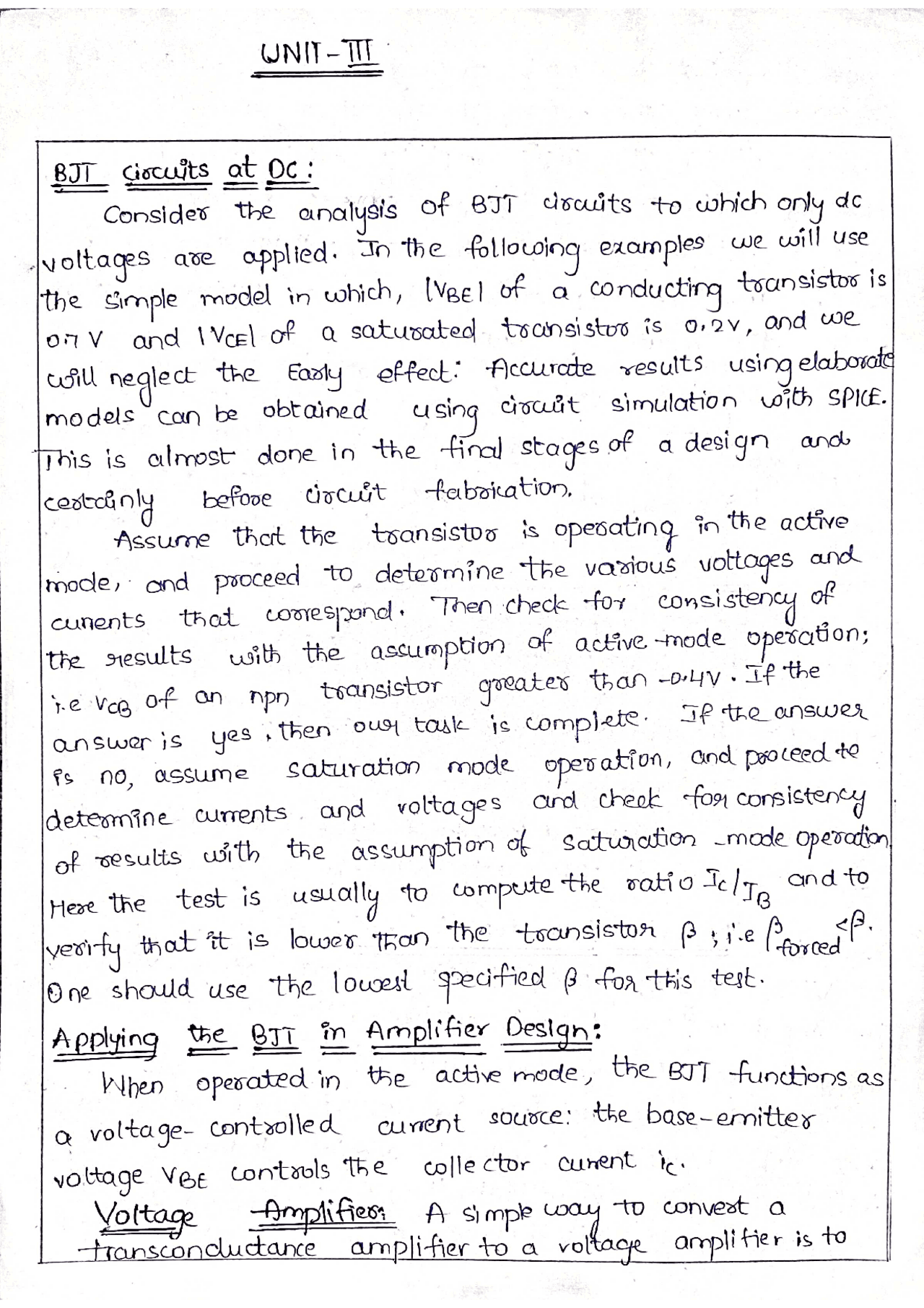 Electronic Devices And Circuits Unit 3 Docsity