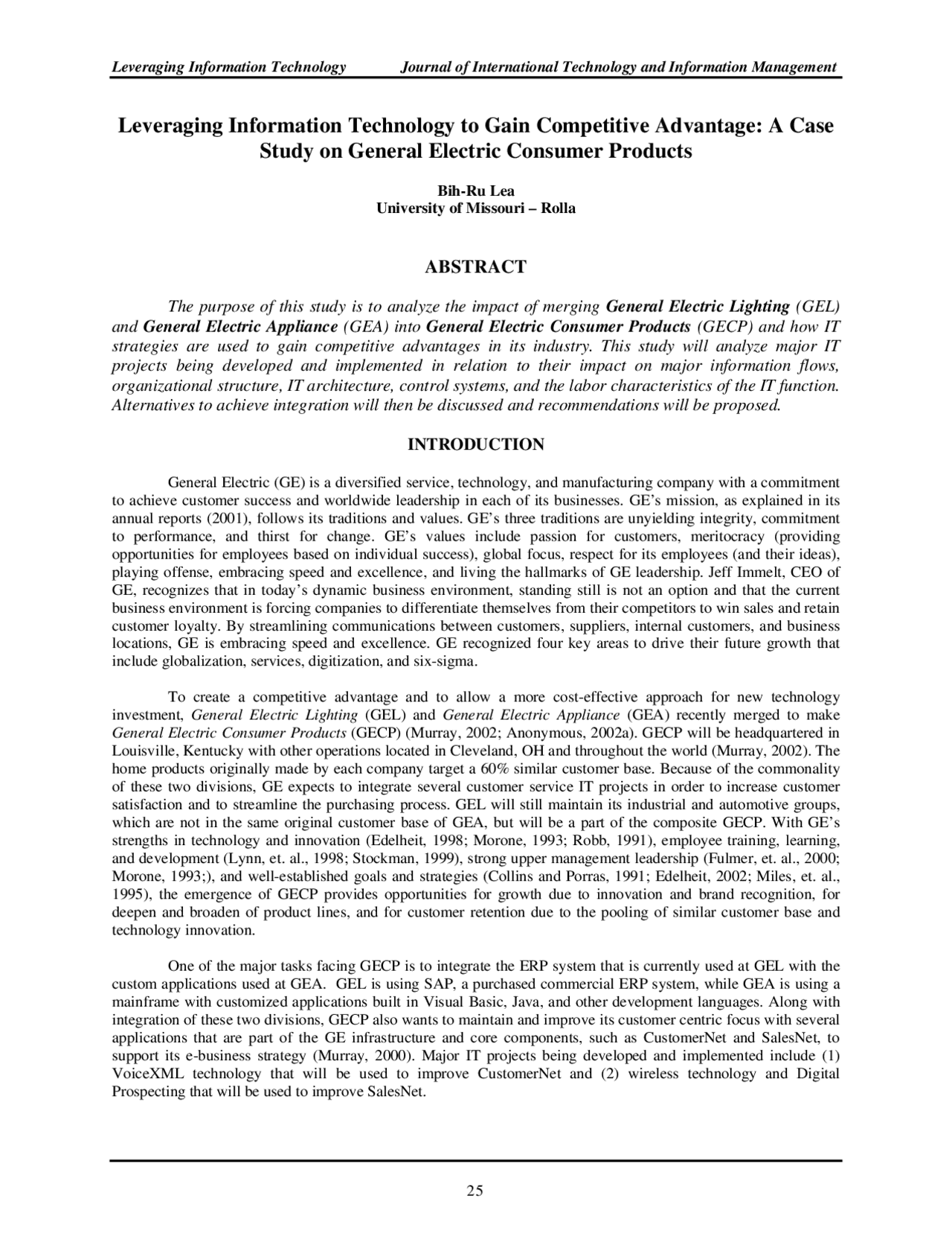 General electric case study analysis - Docsity