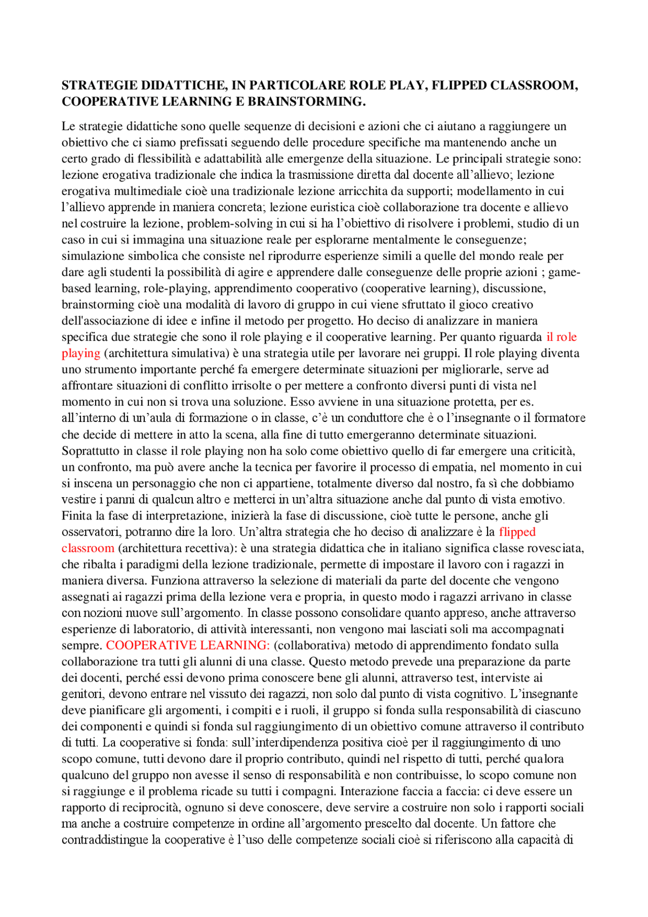 Appunti Sulle Strategie Didattiche Docsity