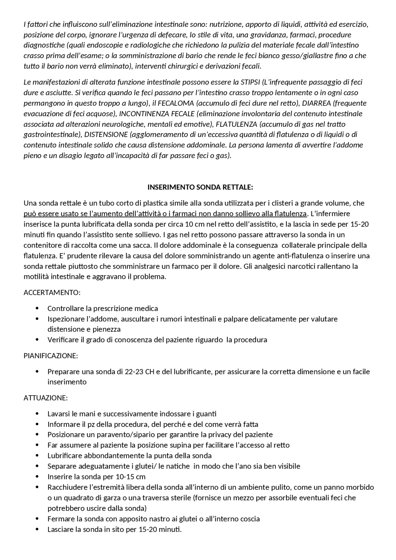 SONDA RETTALE E SVUOTAMENTO MANUELE AMPOLLA RETT. - Docsity