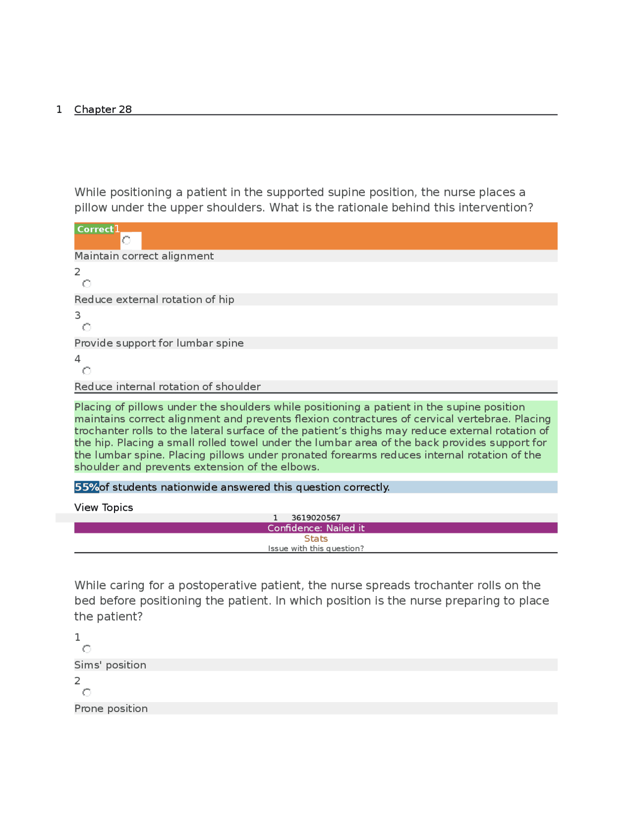 Nur 3029chapter 28 Adaptive Quizzing 2 Docsity