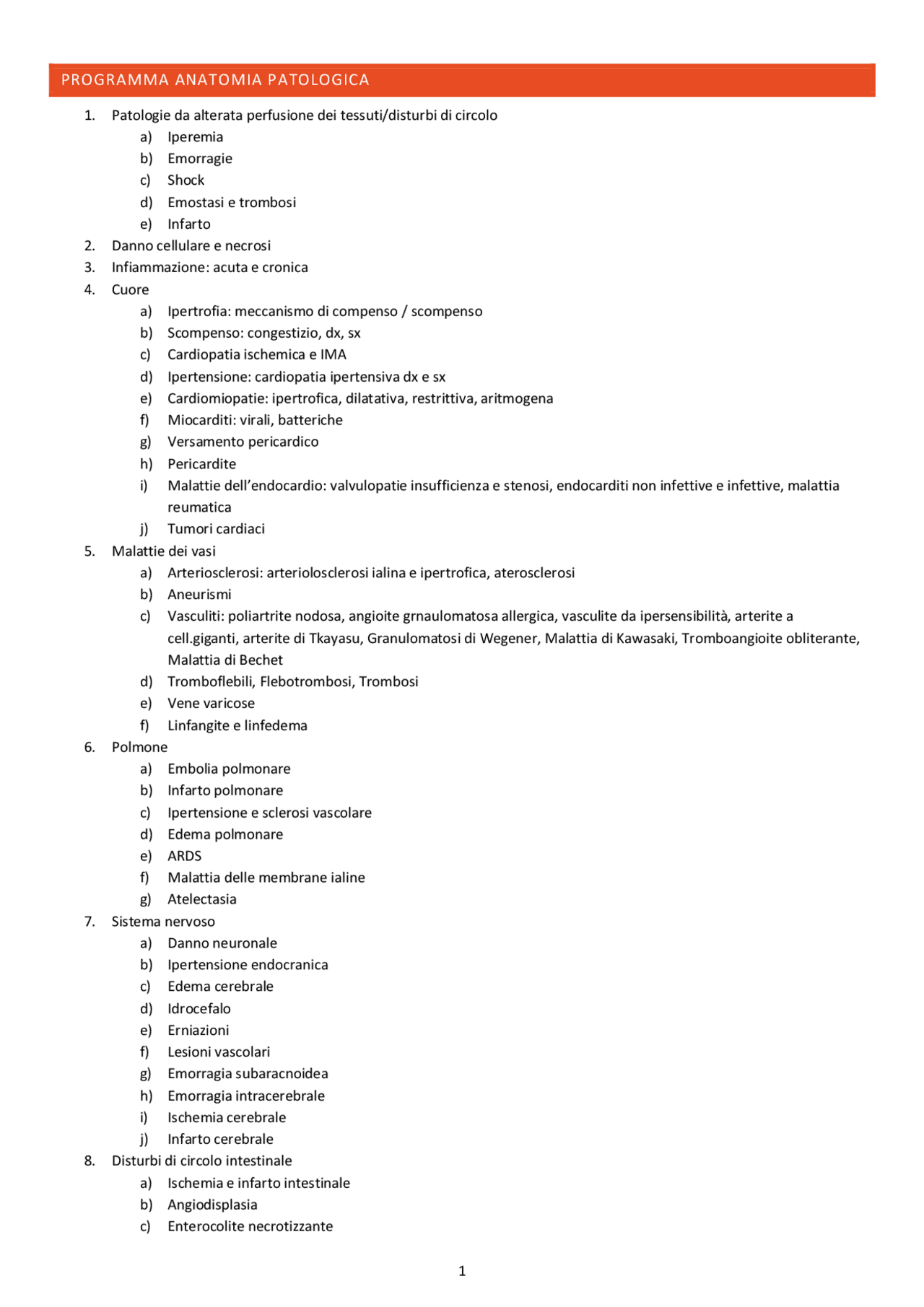 Riassunto Anatomia Patologica Docsity