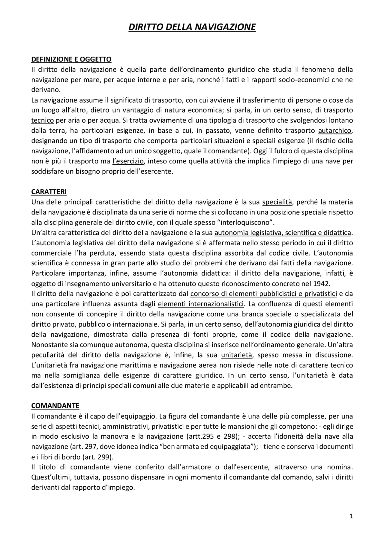 Appunti Diritto Della Navigazione Prof Menicucci Docsity