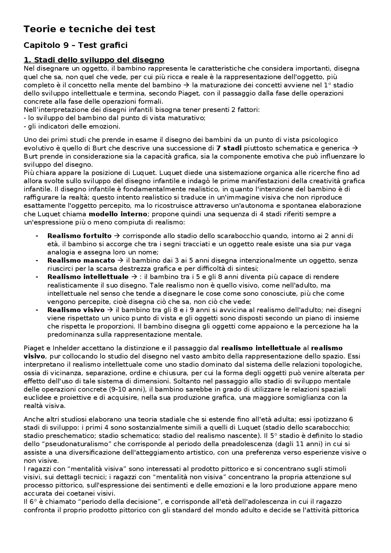 Riassunto Capitolo 9 Teorie E Tecniche Dei Test Docsity