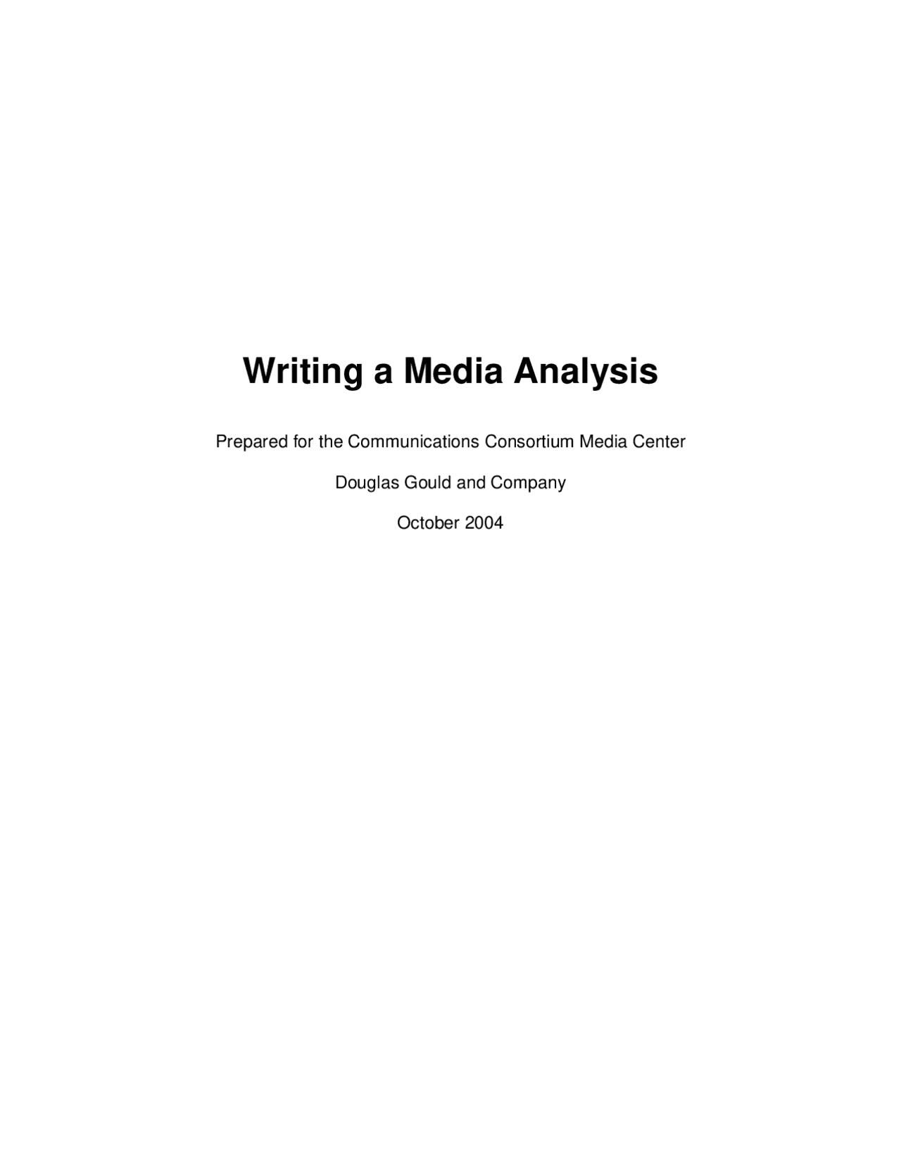 Writing a Media Analysis - Docsity