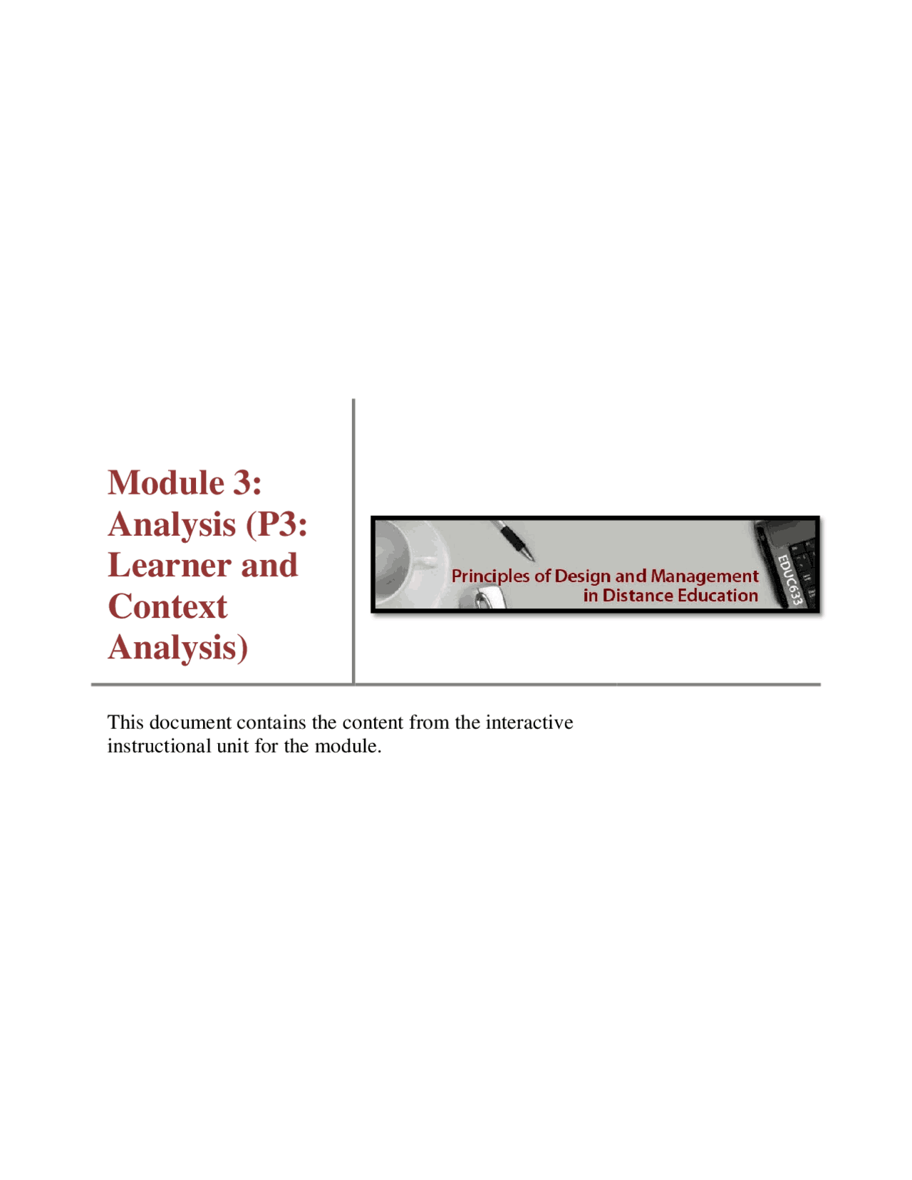 Learner analysis example | Study Guides, Projects, Research Design and ...