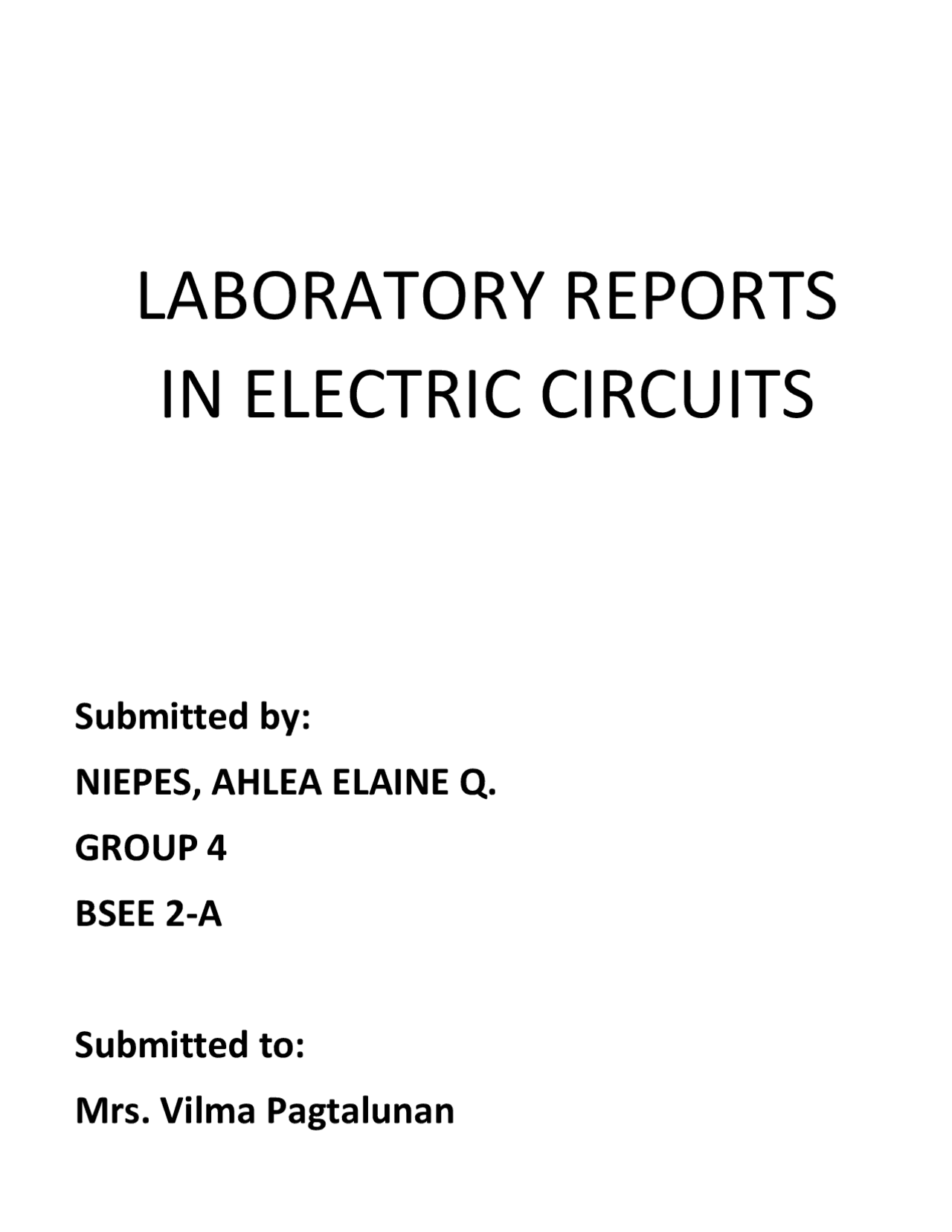 Electrical Circuits Lab Reports Lab Reports Electrical Circuit