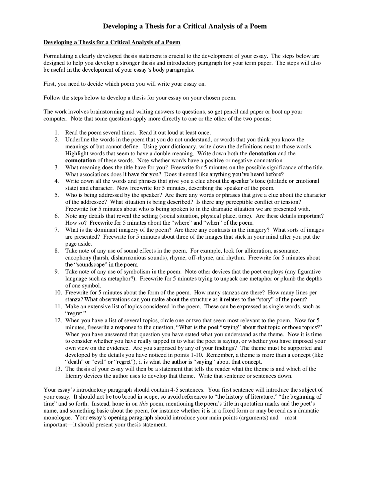 Developing A Thesis For A Critical Analysis Of A Poem Docsity developing-a-thesis-for-a-critical-analysis-of-a-poem-docsity