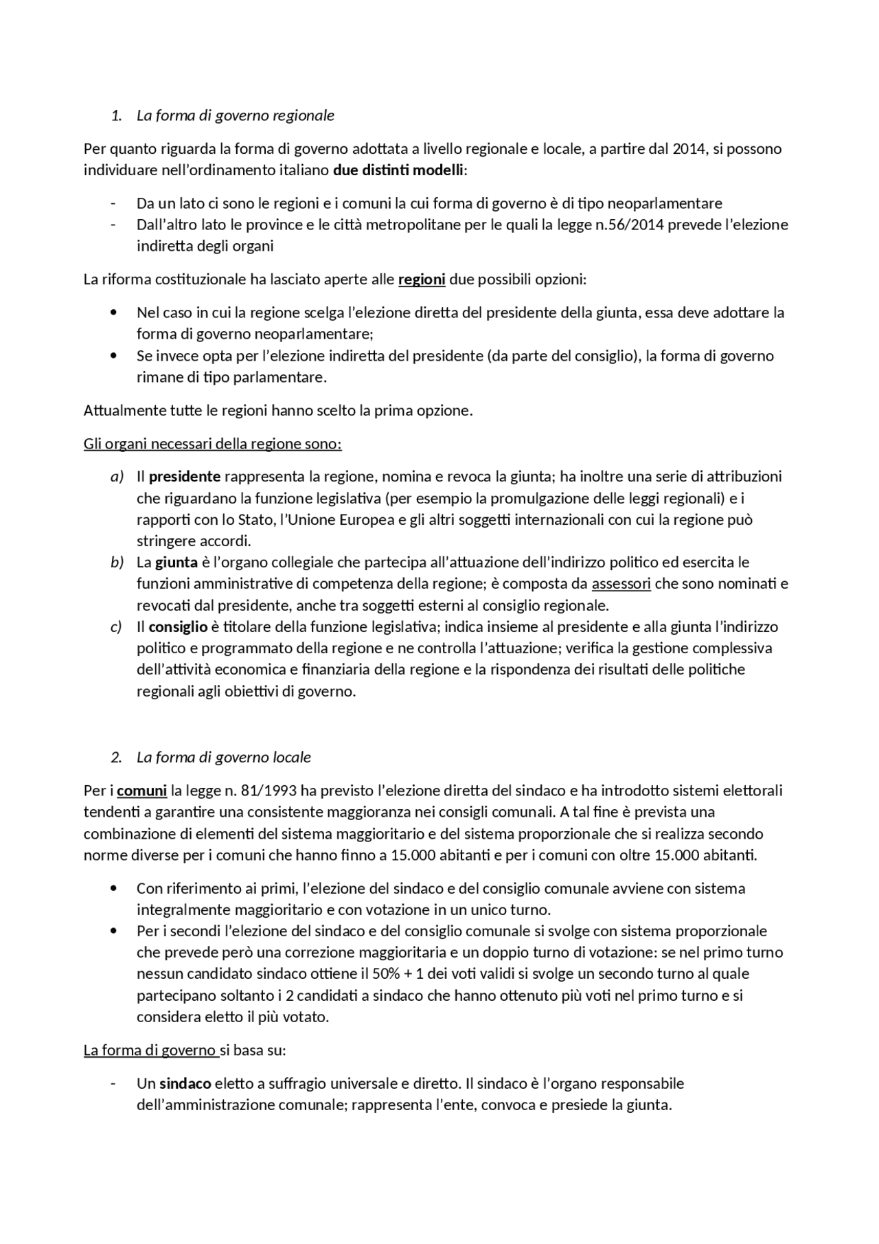 Breve Riassunto Di Alcune Nozioni Docsity