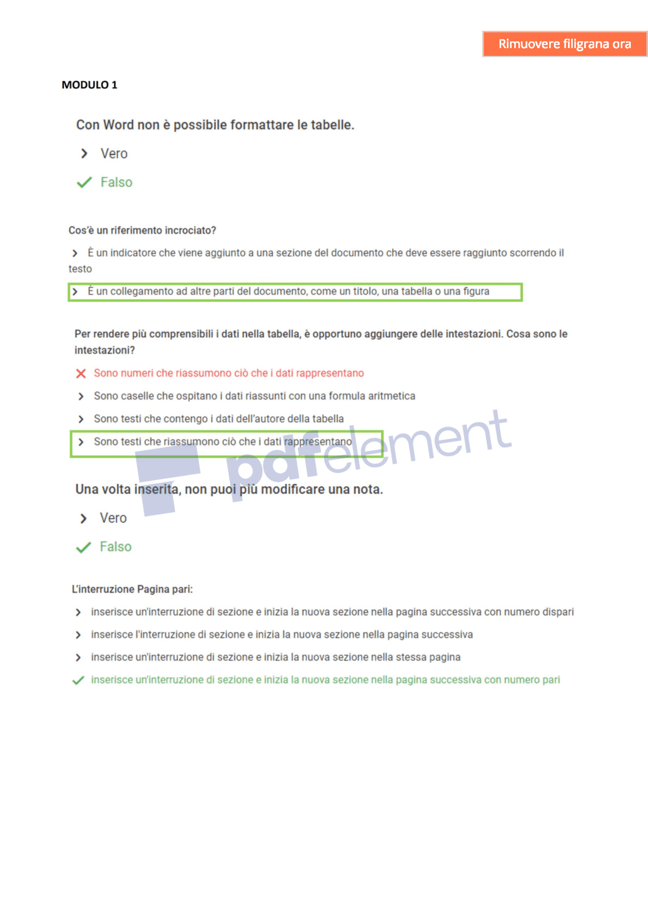 Didasko Certificazione Informatica Modello Word Avanzato Docsity