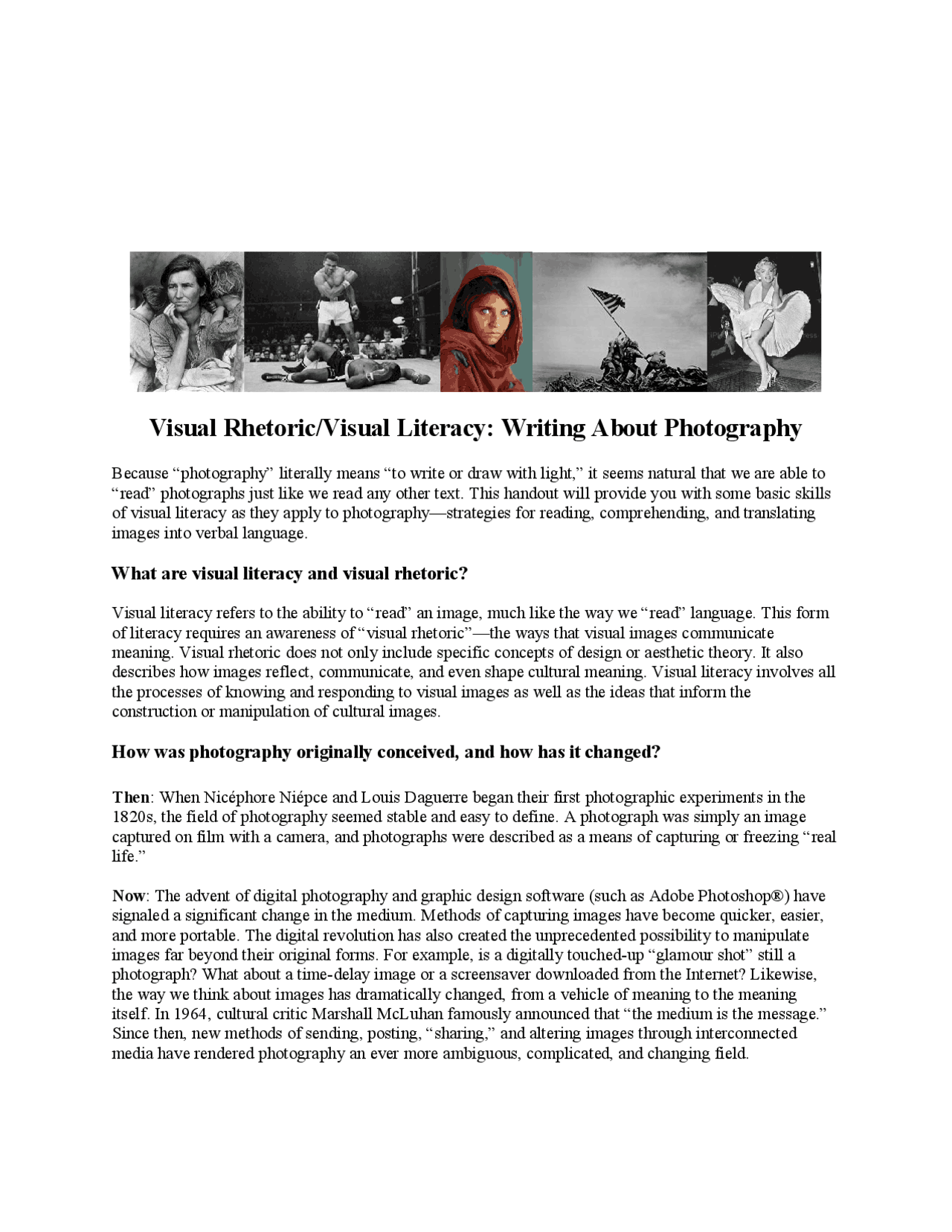 Visual rhetoric analysis - Docsity