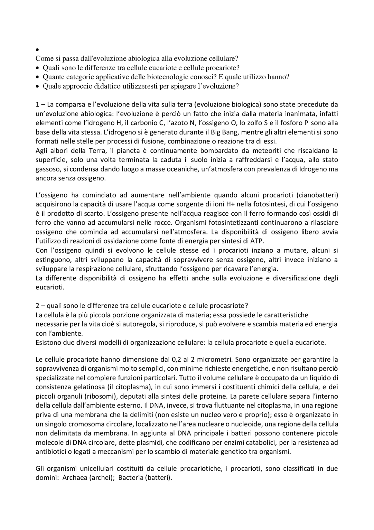 Esame Di Didattica Delle Scienze Docsity