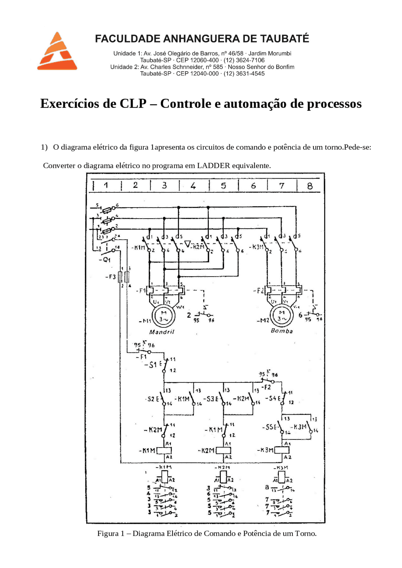 Exercícios De Clp Controle E Automação De Processos Docsity
