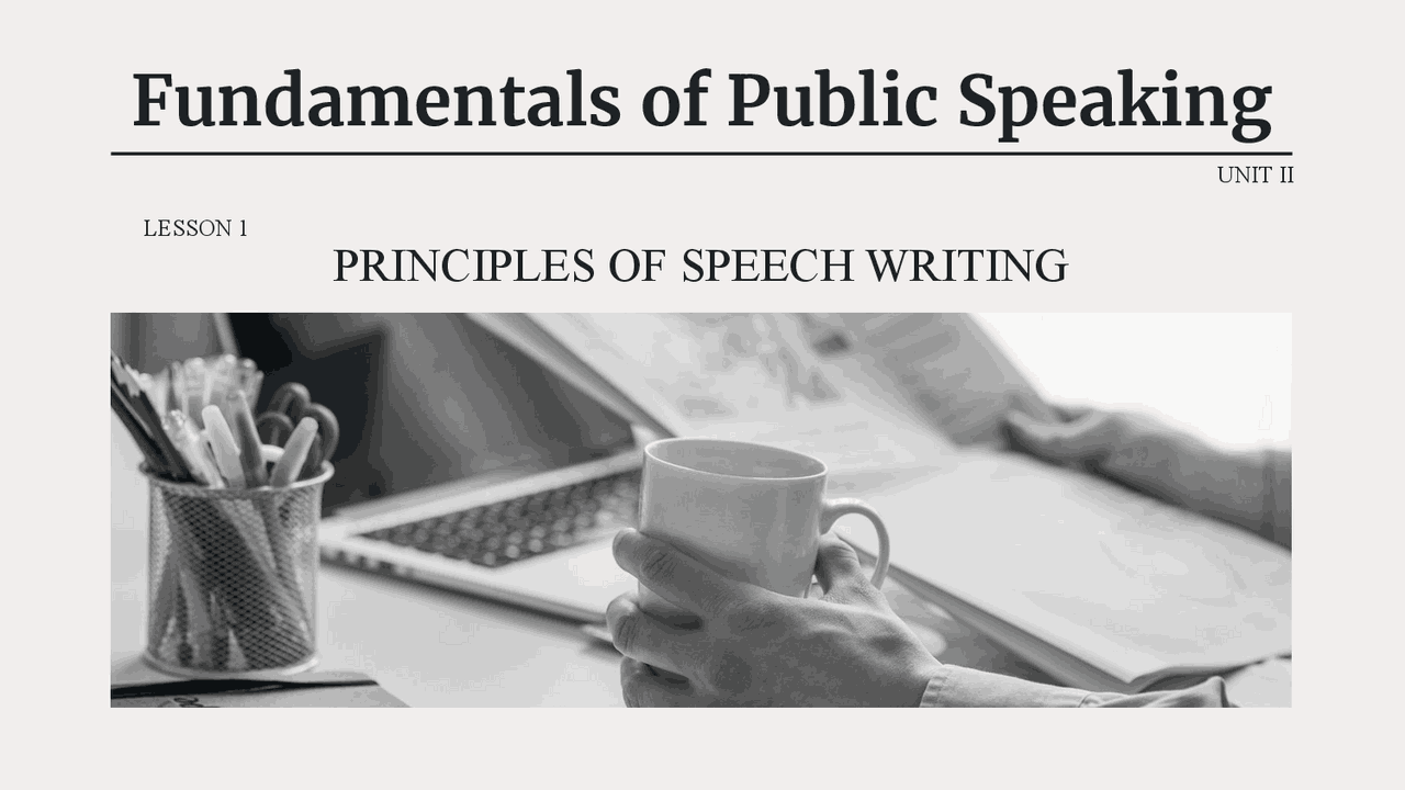 Principles Of Speech Writings Oral Communication Powerpoint