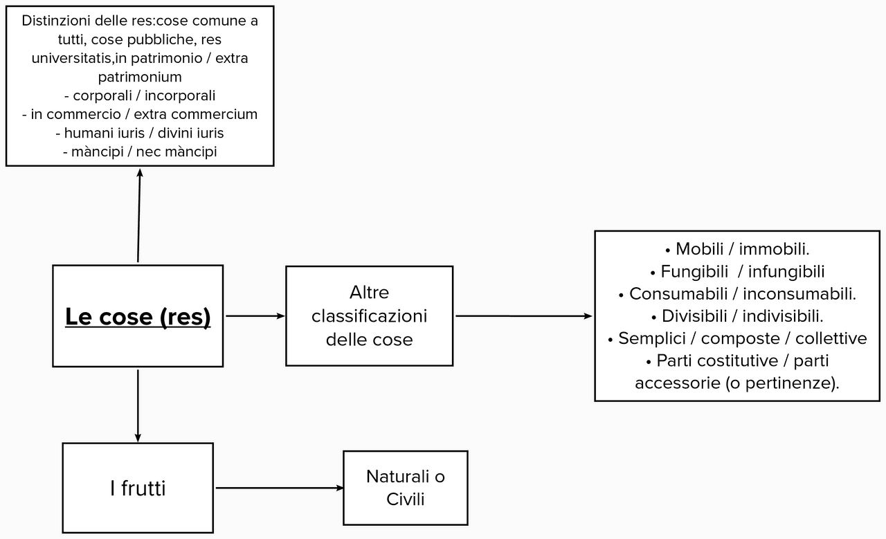 Le Res Le Cose Mappe Concettuali Per Dsa Diritto Romano Con Donadio E