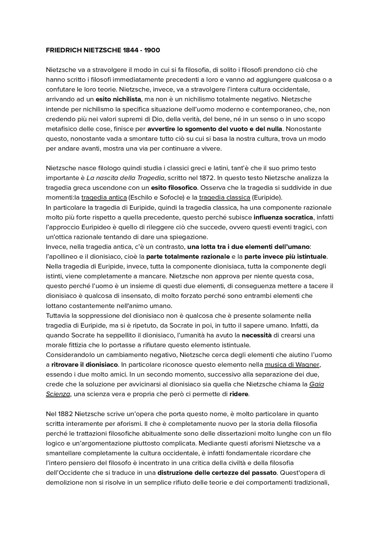 Il Filosofo Nietzsche Docsity