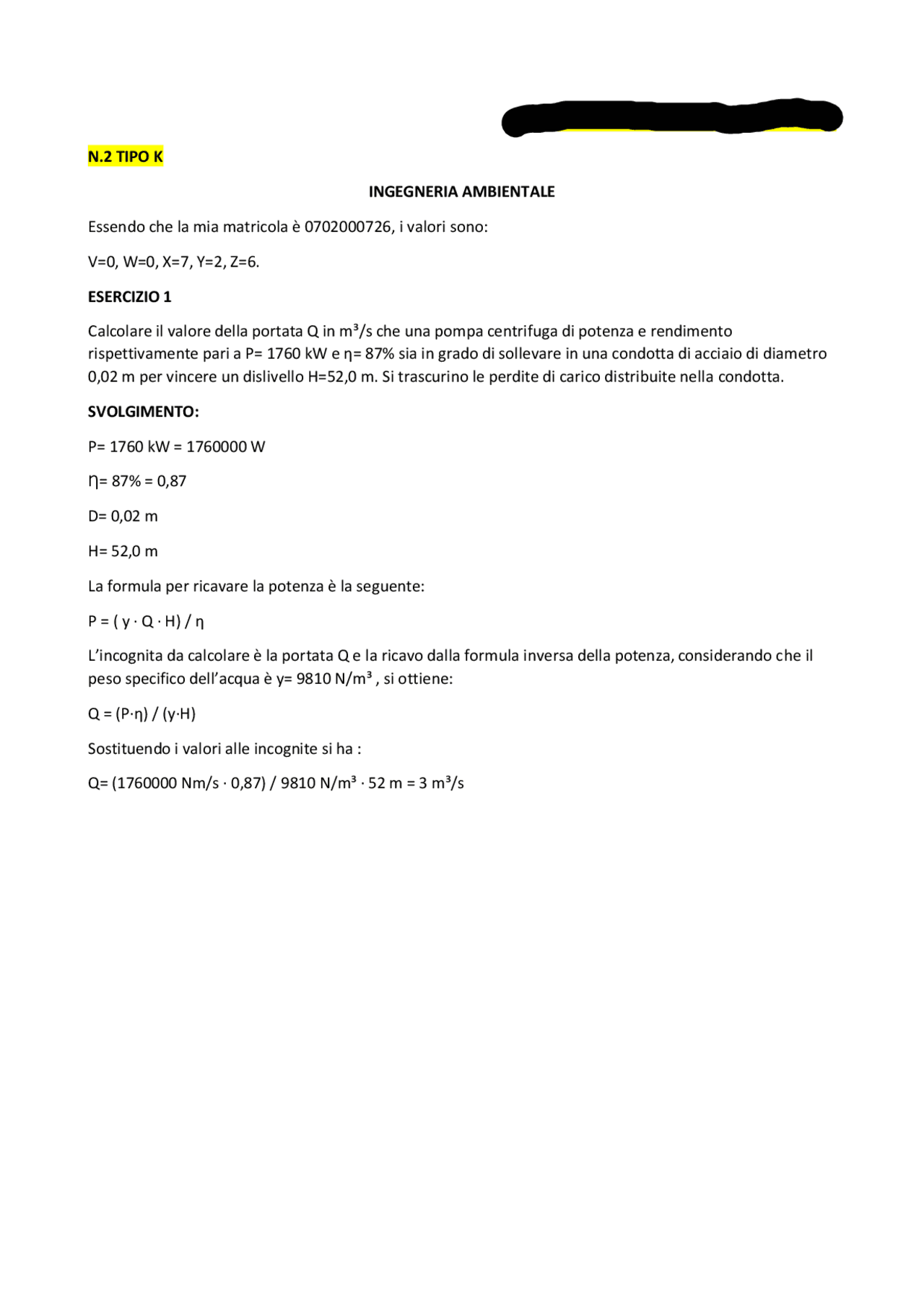 Elaborato 2 Di Ingegneria Ambientale Docsity