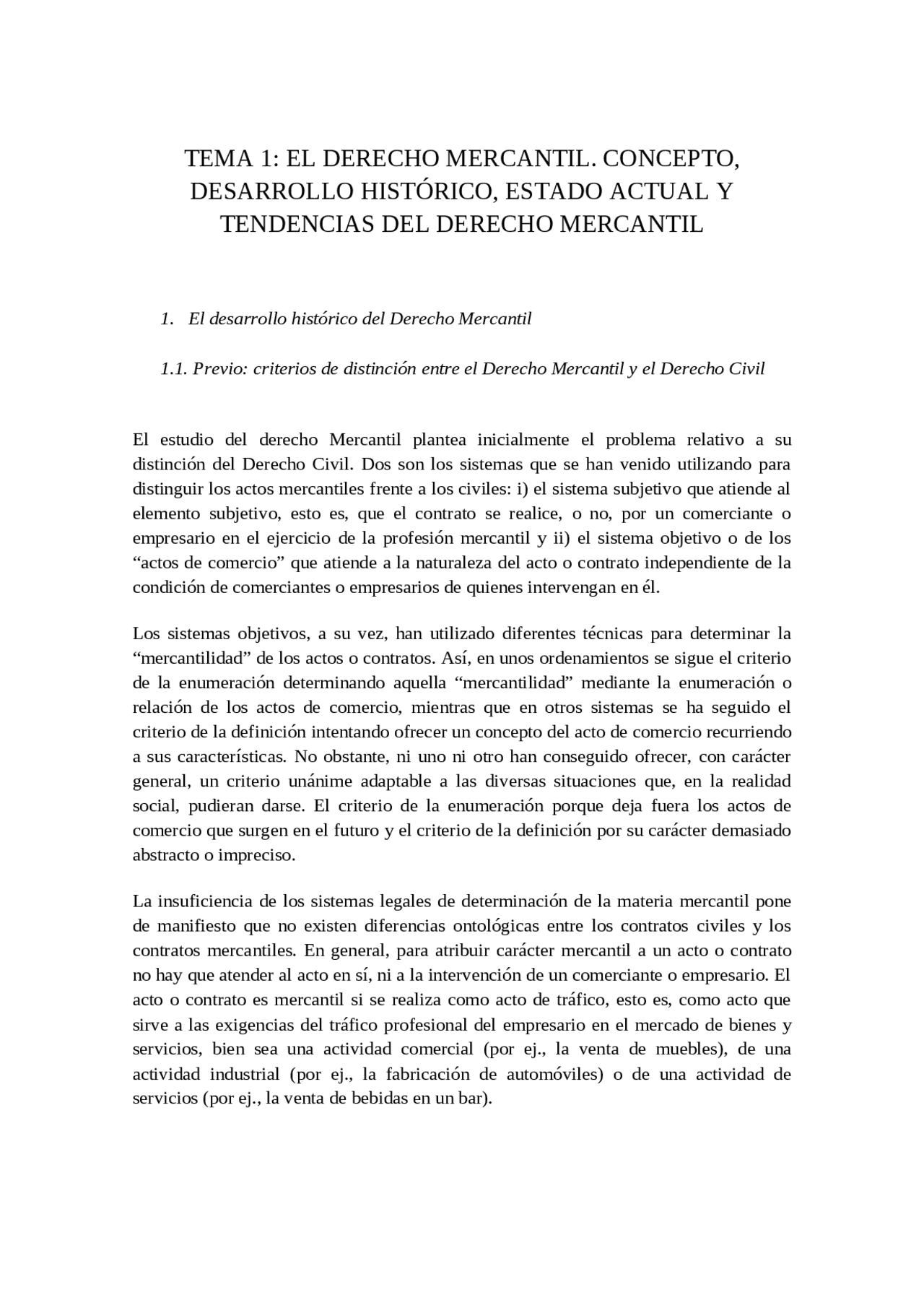 Derecho Mercantil Tomando Apuntes De Clase Manual Docsity