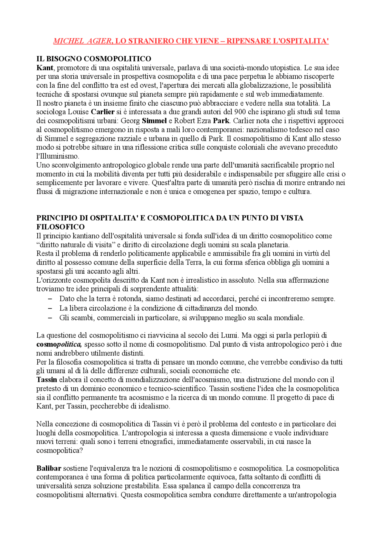 Riassunti Sintetici Dei Libri E Saggi In Programma Docsity