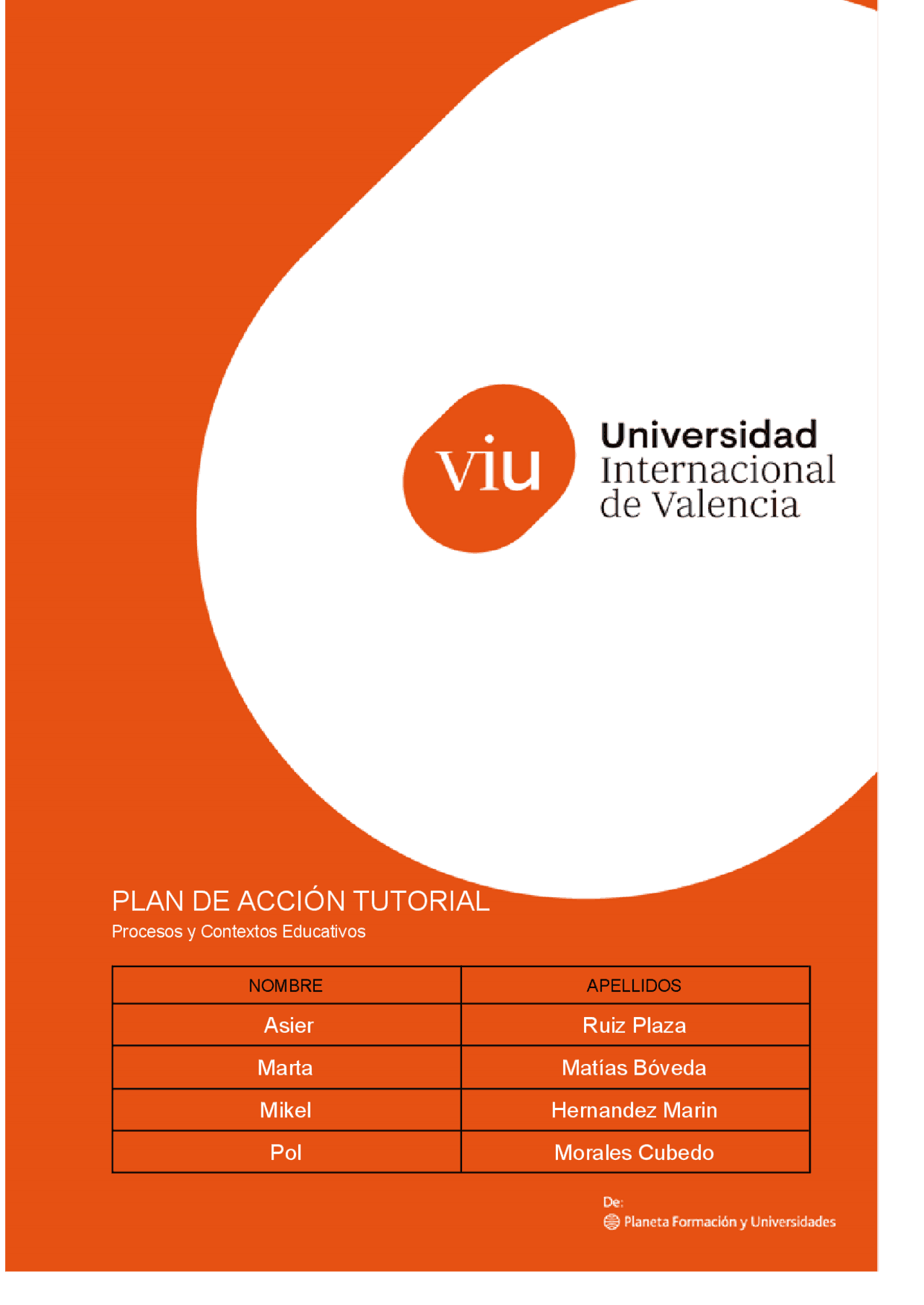Plan De Acción Tutorial Docsity