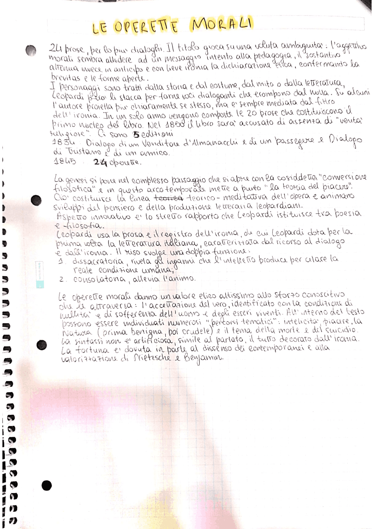 Le Operette Morali Di Giacomo Leopardi Docsity