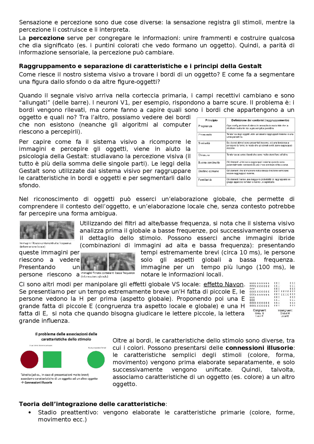 Psicologia Generale Modulo B Campana Percezione Docsity