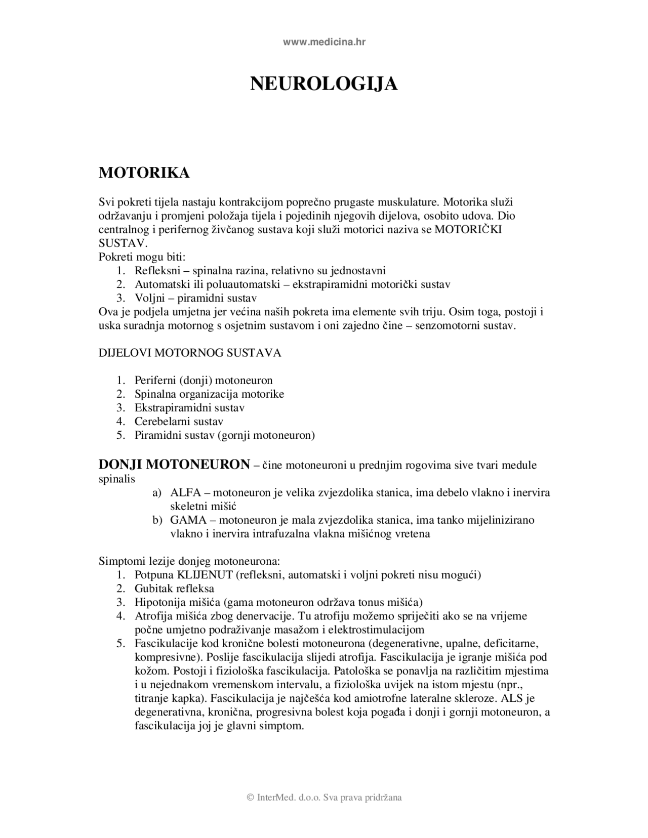 Skripta iz Neurologije / Zagreb | Skripte' predlog Neurologija - Docsity