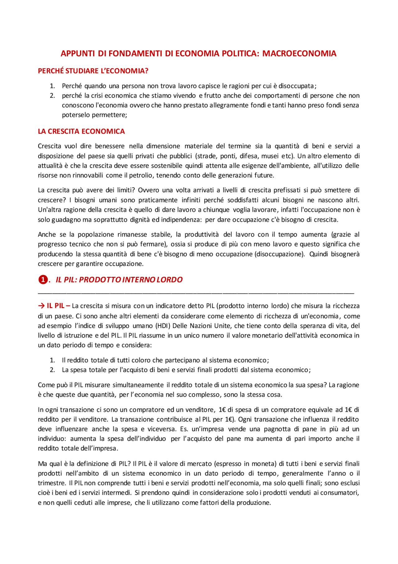 Appunti Completi Macroeconomia Docsity