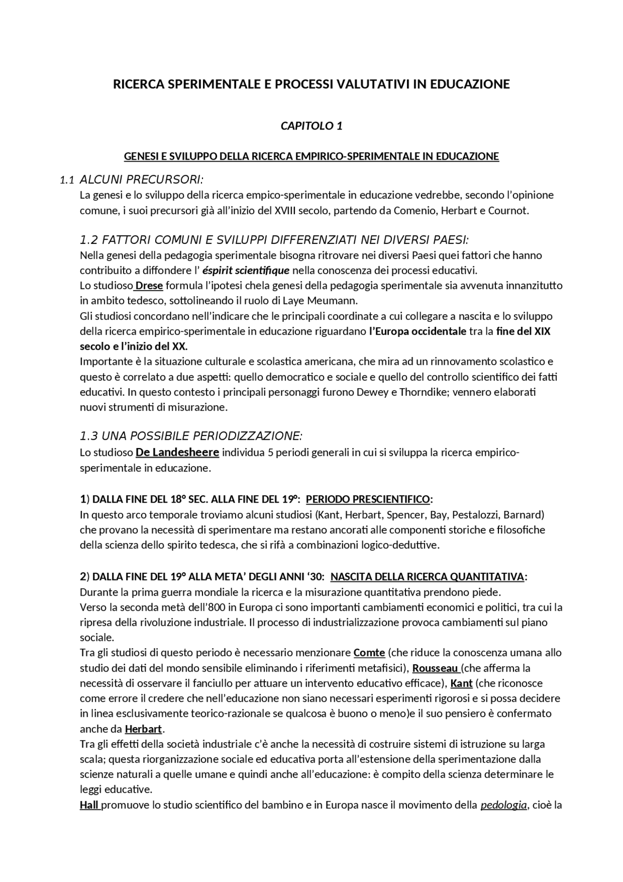 Riassunti Ricerca Sperimentale Docsity