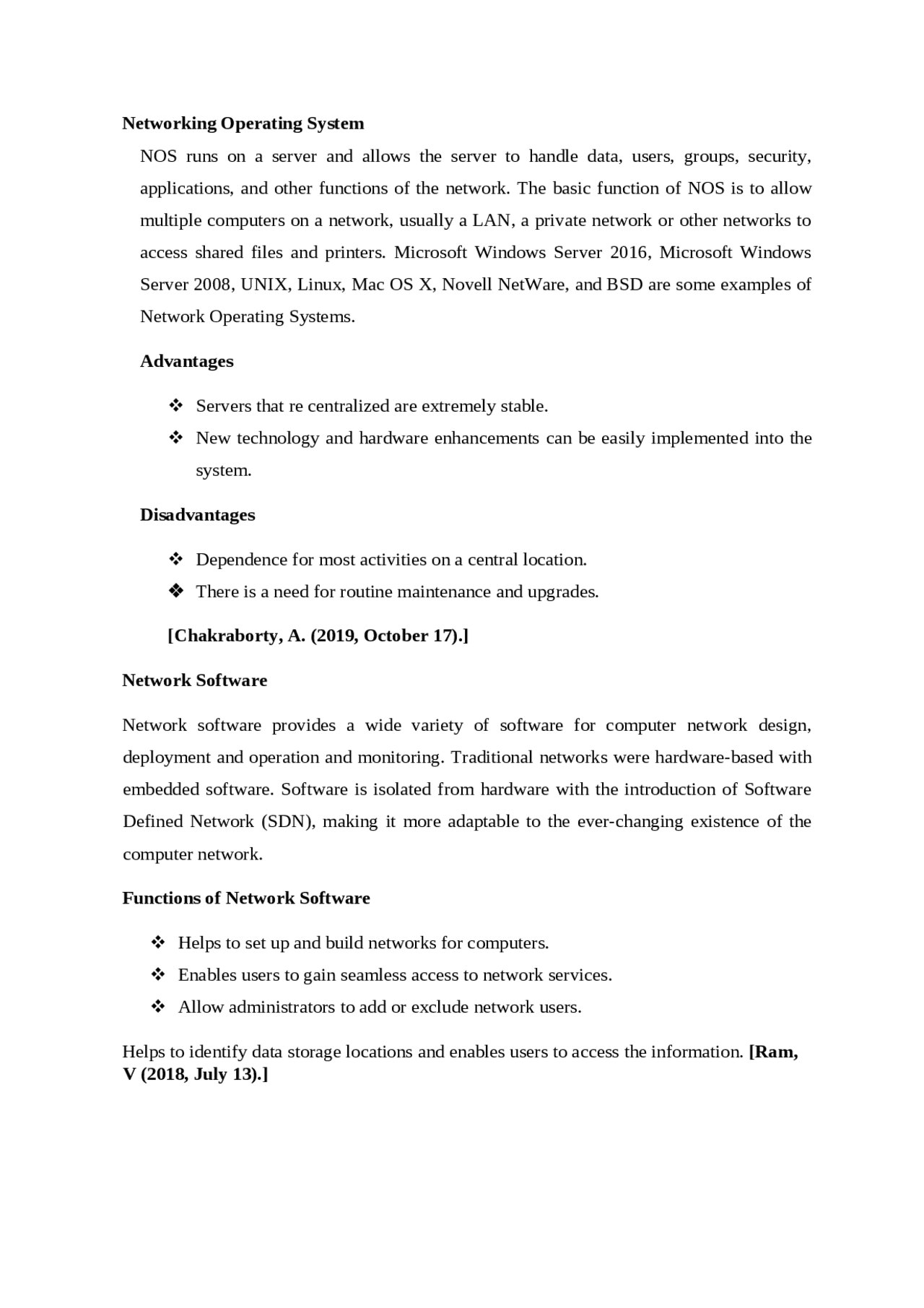 Network Software And Networking Operating System Docsity