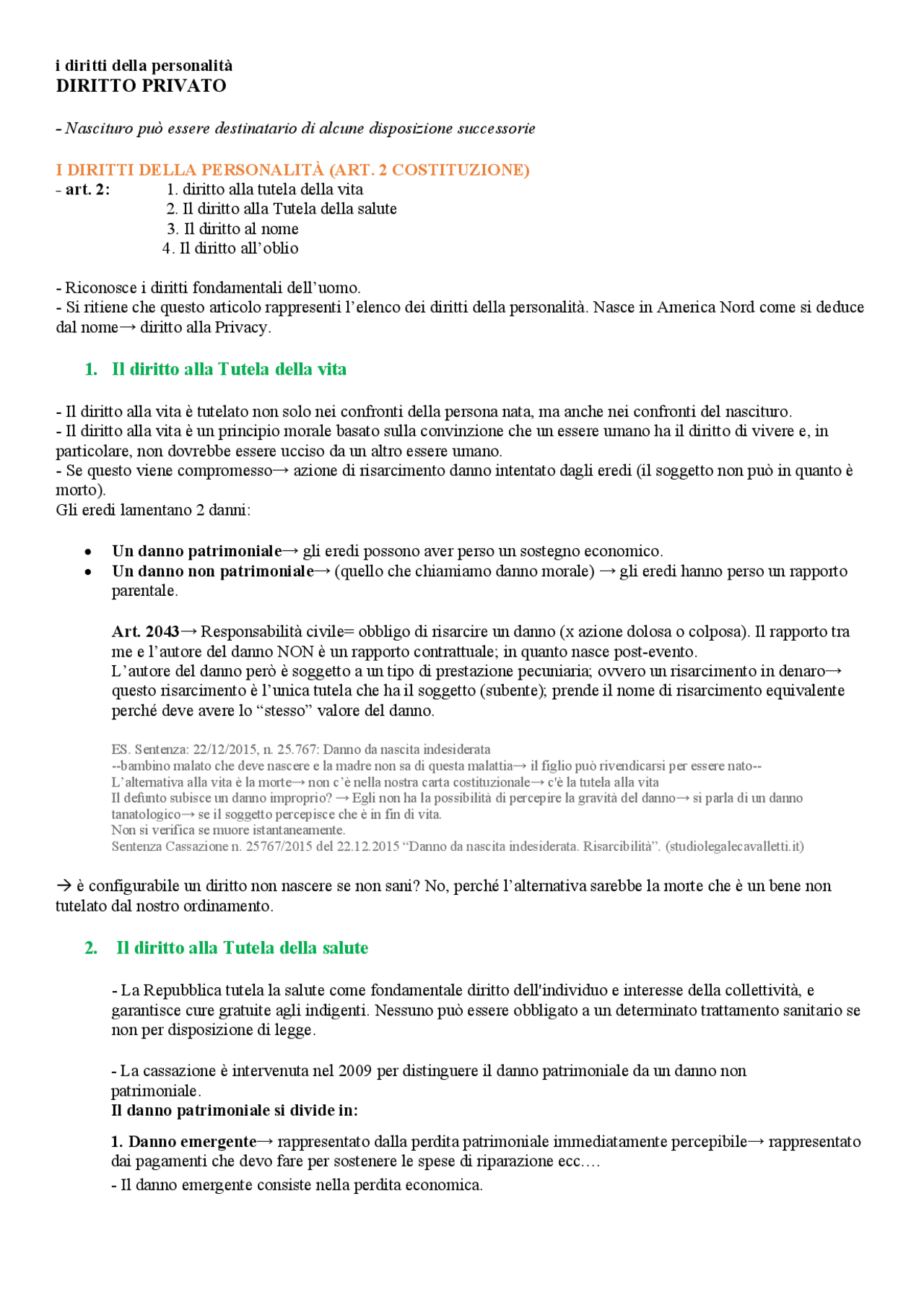 I Diritti Della Personalità Docsity